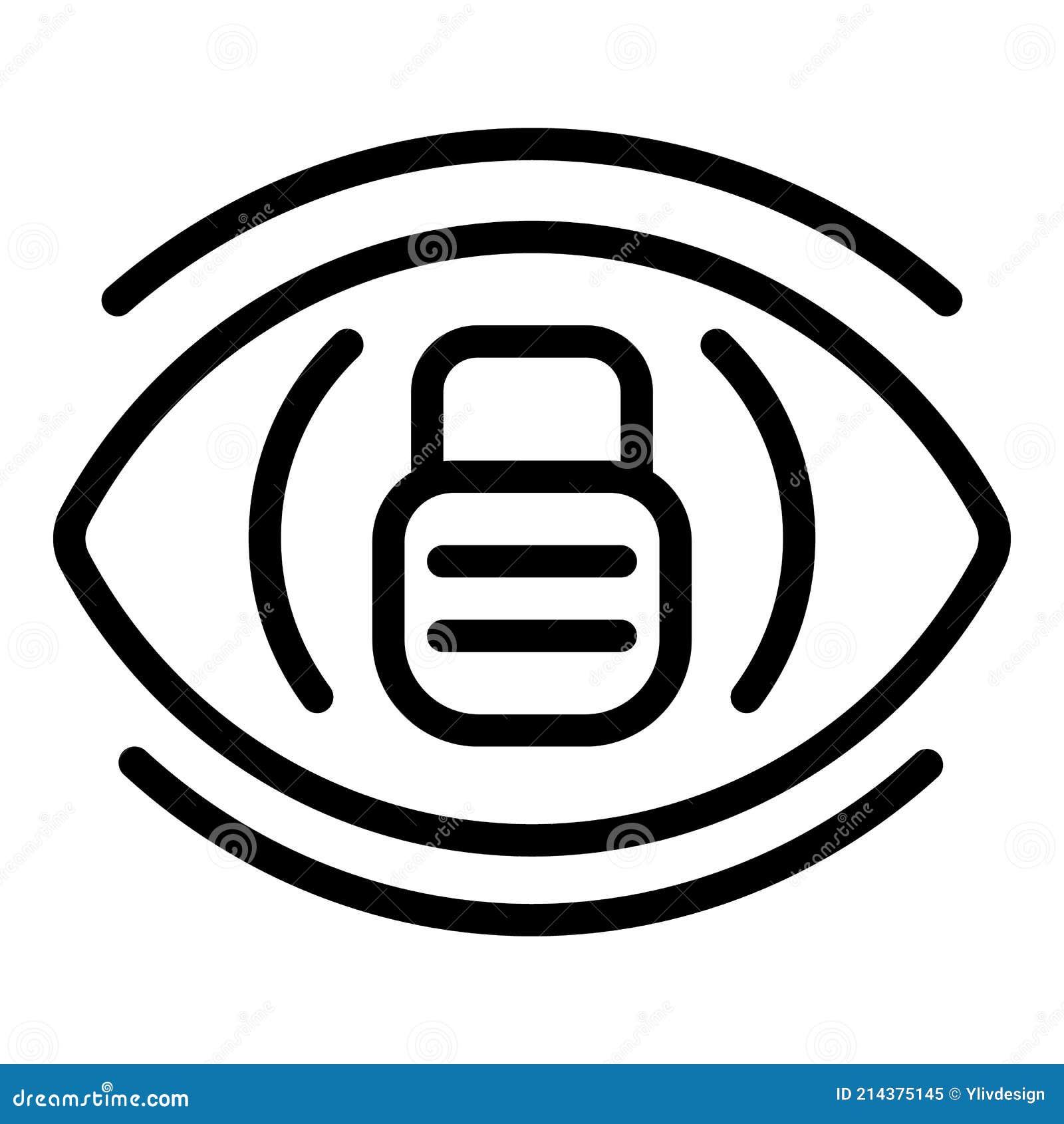 Eye Lock Icon, Outline Style Stock Vector - Illustration of sign ...