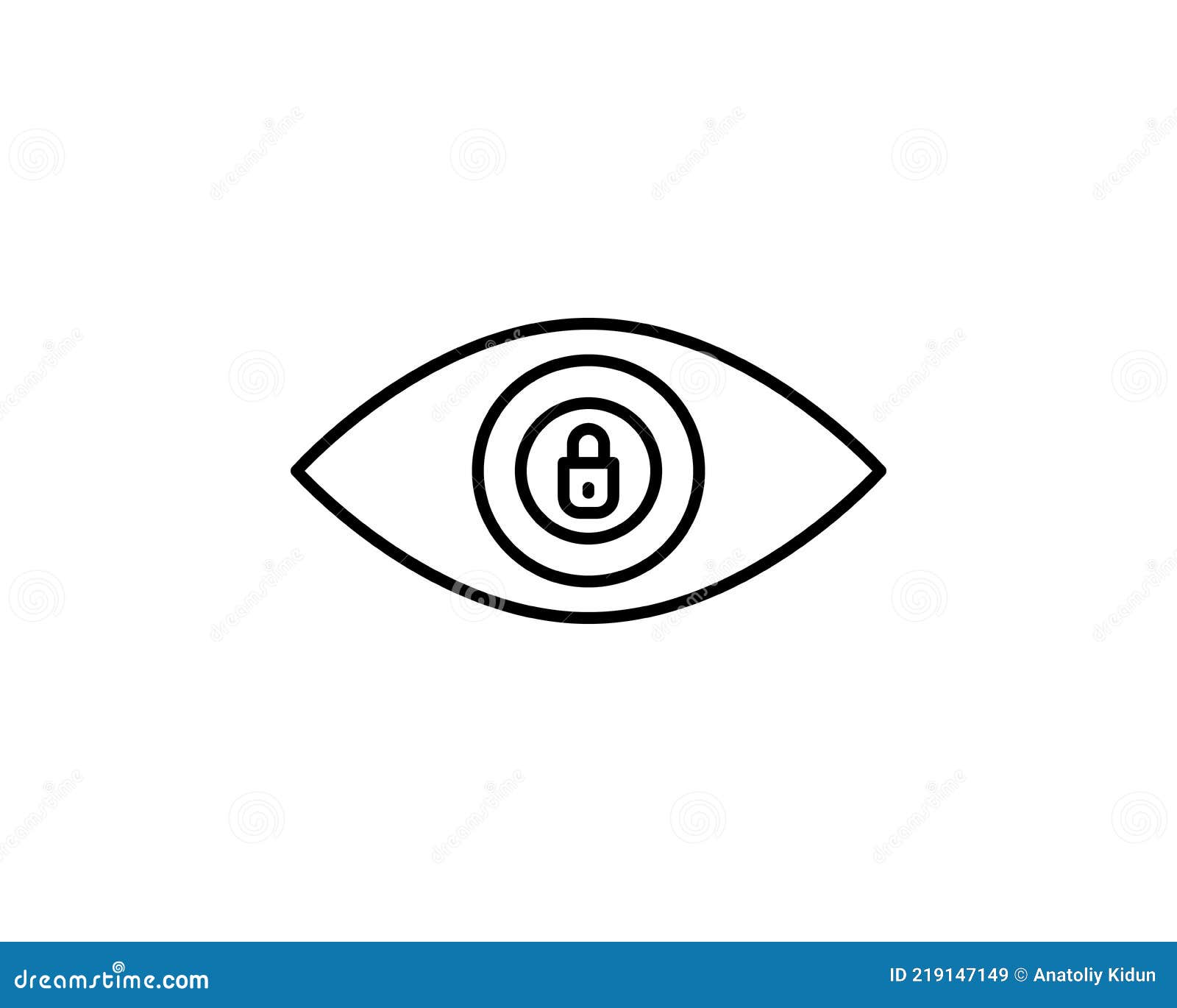 Eye Lock Icon. Outline Eye Lock Vector Icon for Web Design Isolated on ...