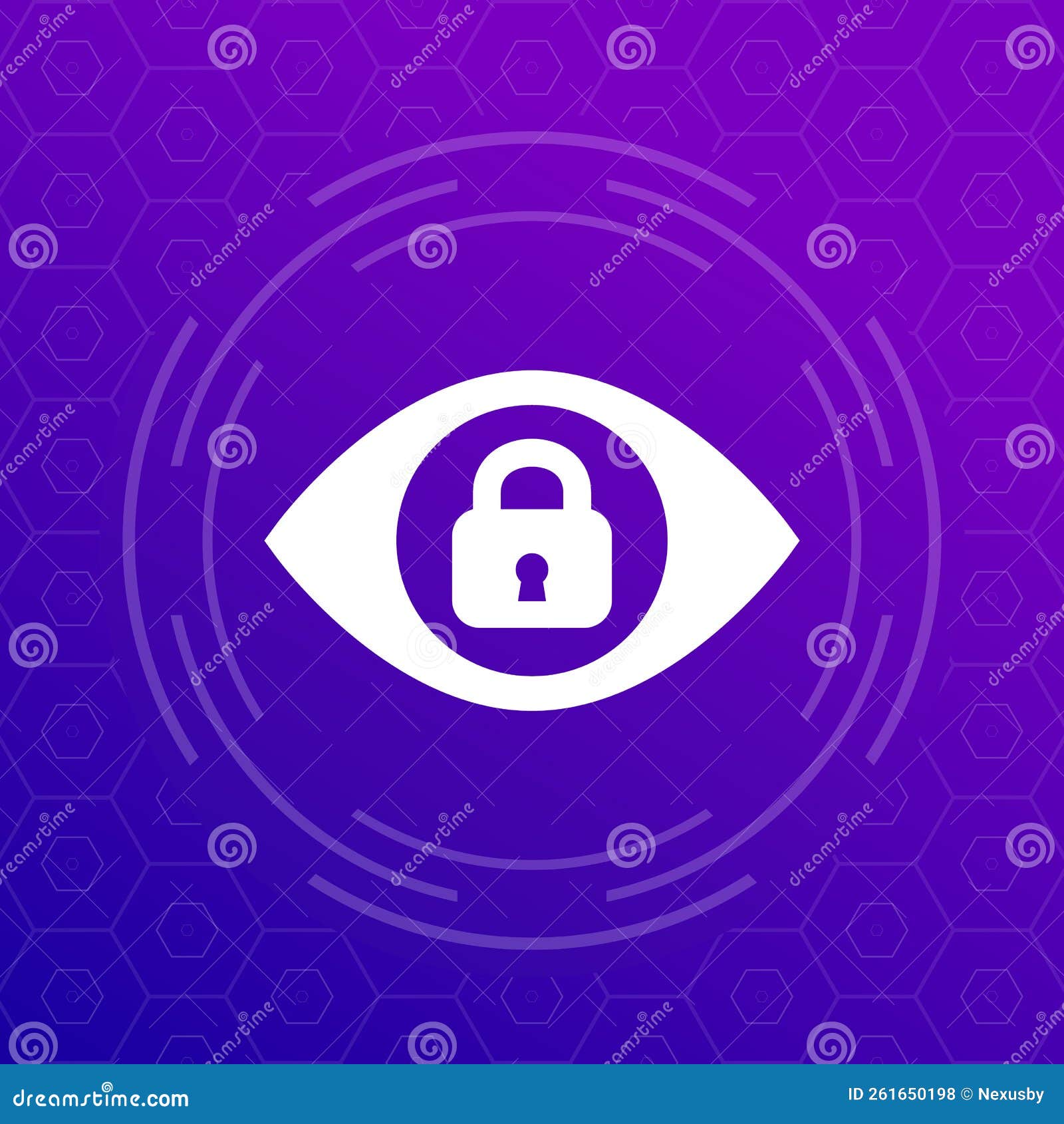Eye and Lock, Privacy Control Icon for Web Stock Vector - Illustration ...