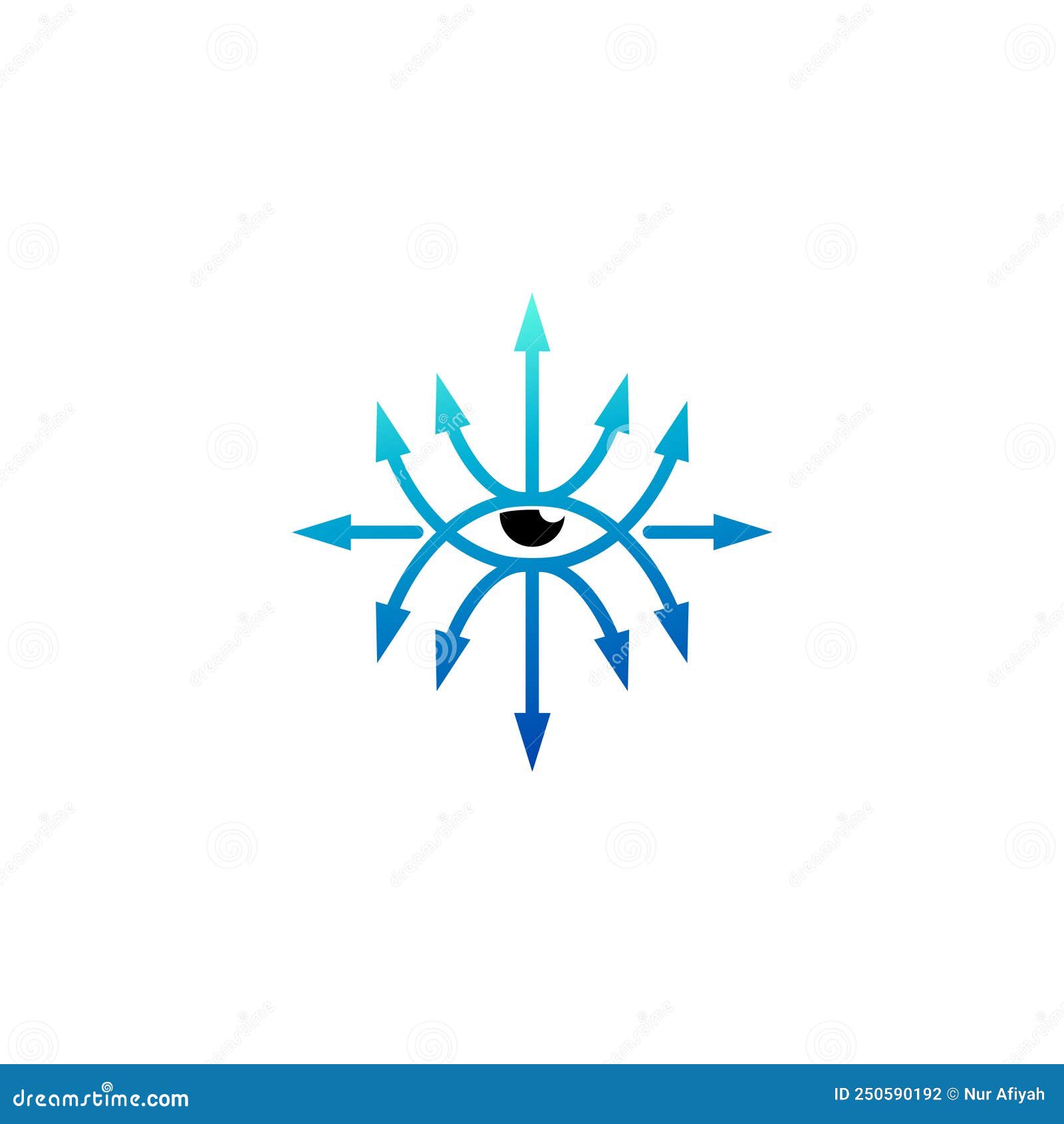 Eye Logo and Arrow Design Combination, Line Style Stock Vector ...