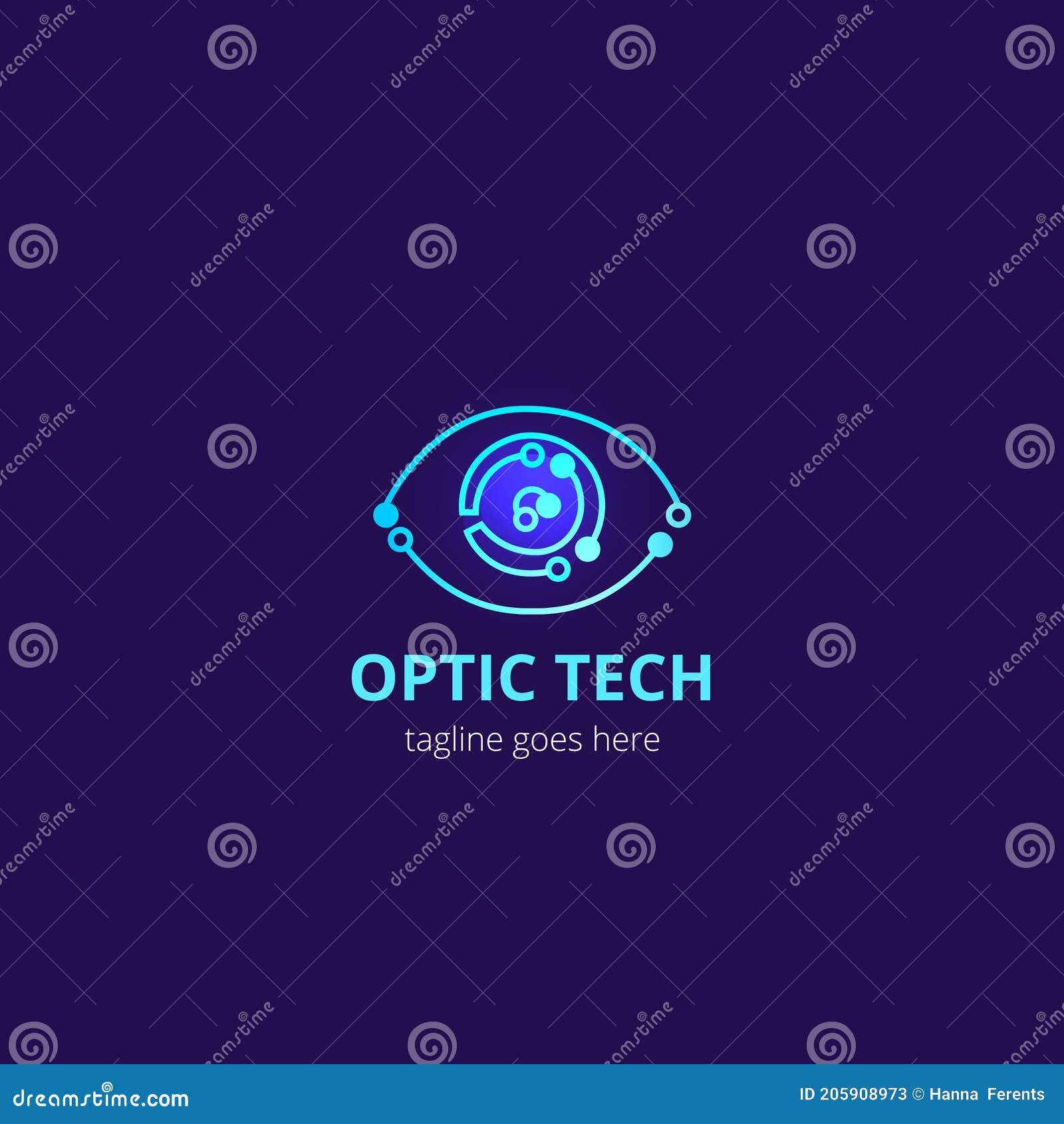 Eye Logo on Blue Background. Vector Design Template Stock Vector ...