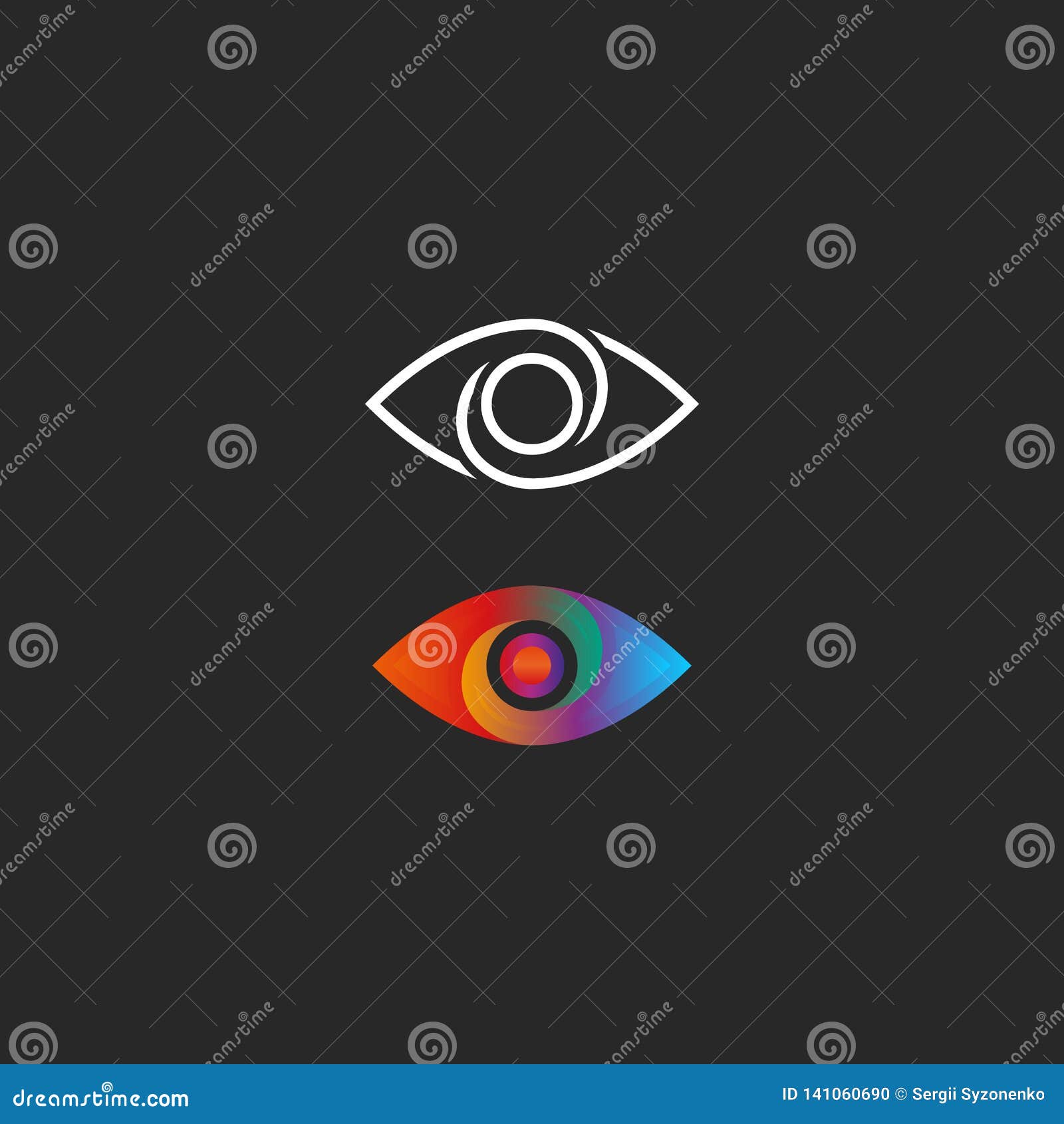 Eye Logo Gradient and Linear Style Design Element. Transition Color ...