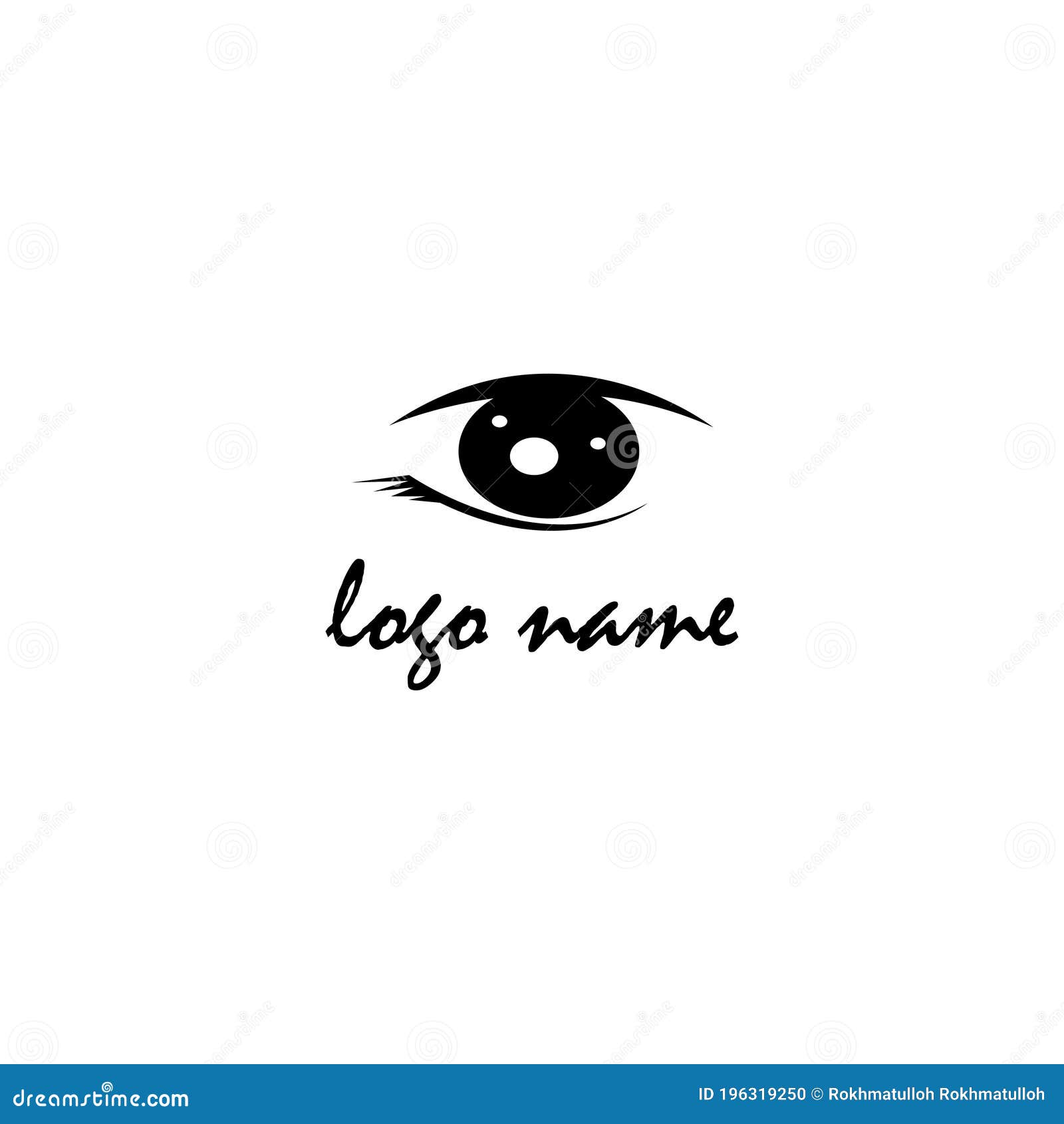 Eye Logo Illustration of a Black Vector Design Stock Vector ...