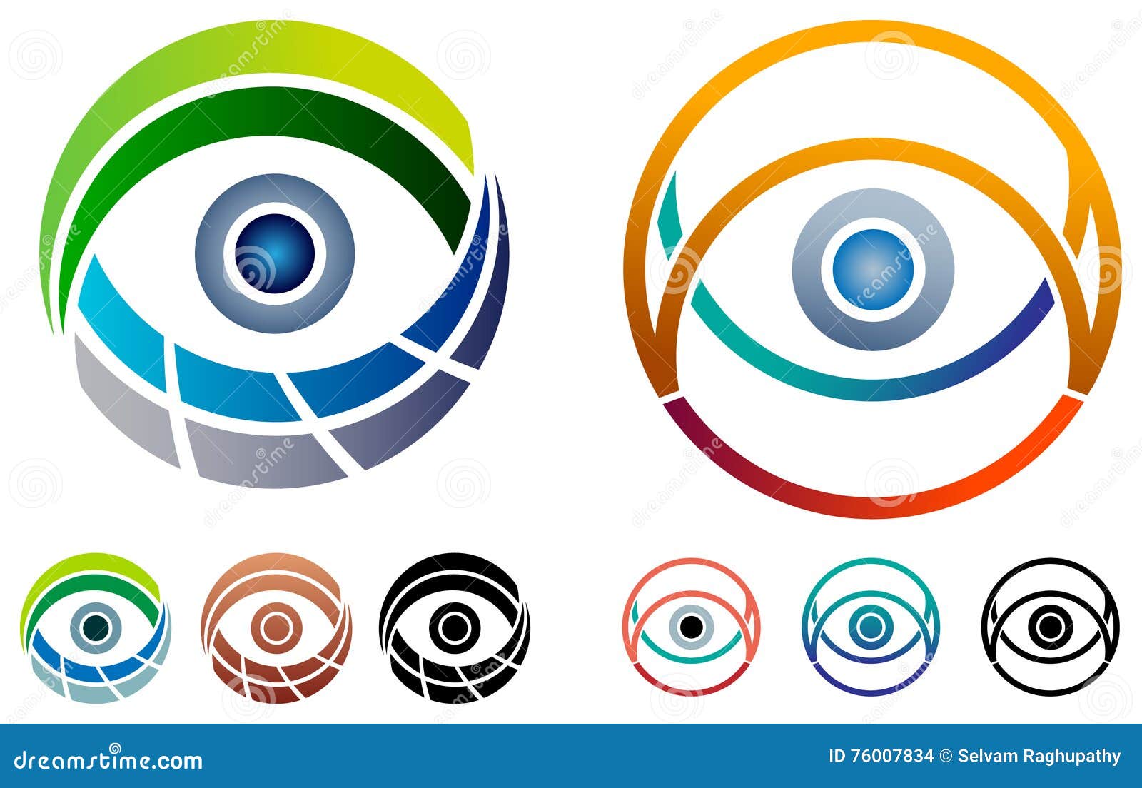 Eye logo set stock vector. Illustration of connection - 76007834