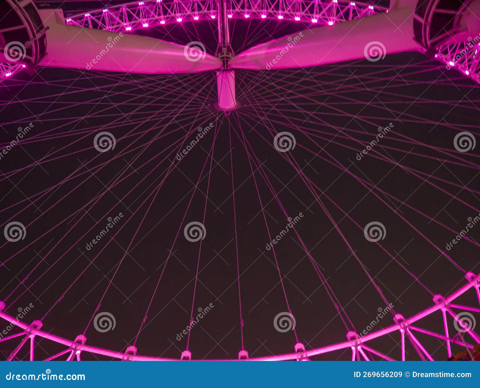Eye of London in Pink at Night, London, UK Editorial Stock Image ...