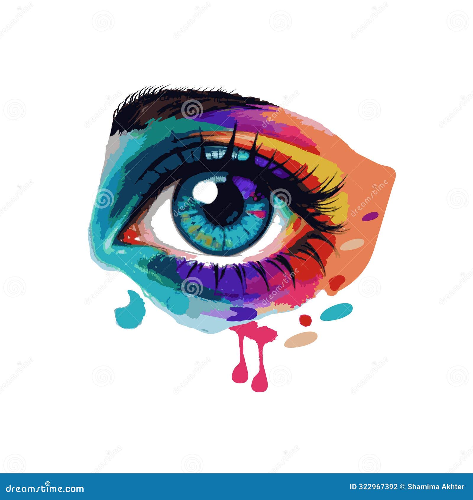 Eye is Looking Front Side Vector Illustration Stock Illustration ...