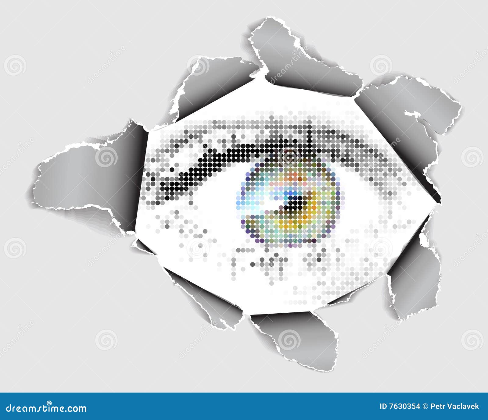 Eye looking from the hole stock vector. Illustration of concept - 7630354