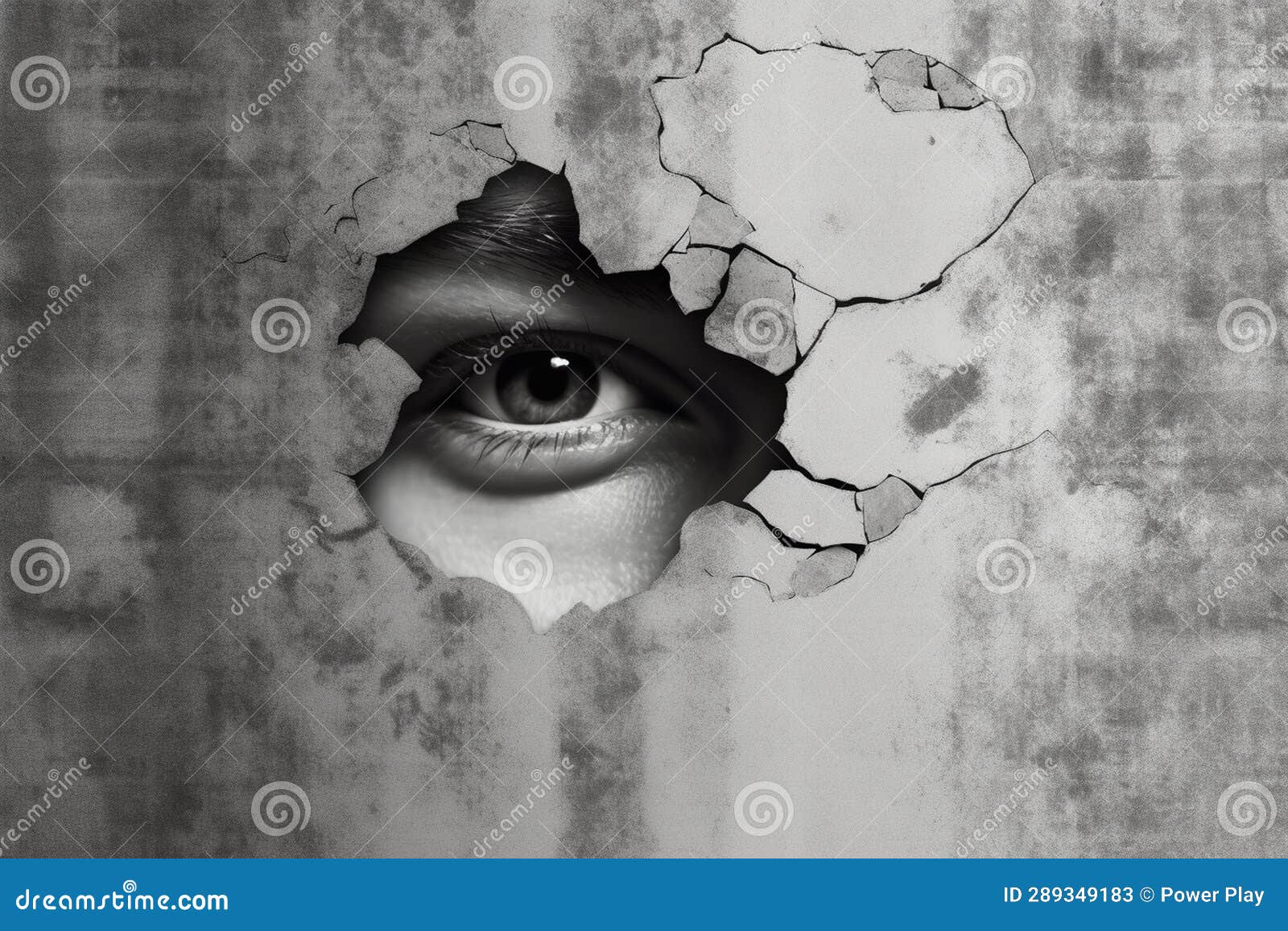Eye Looking through a Hole in White Paper. Conceptual Image Stock Image ...