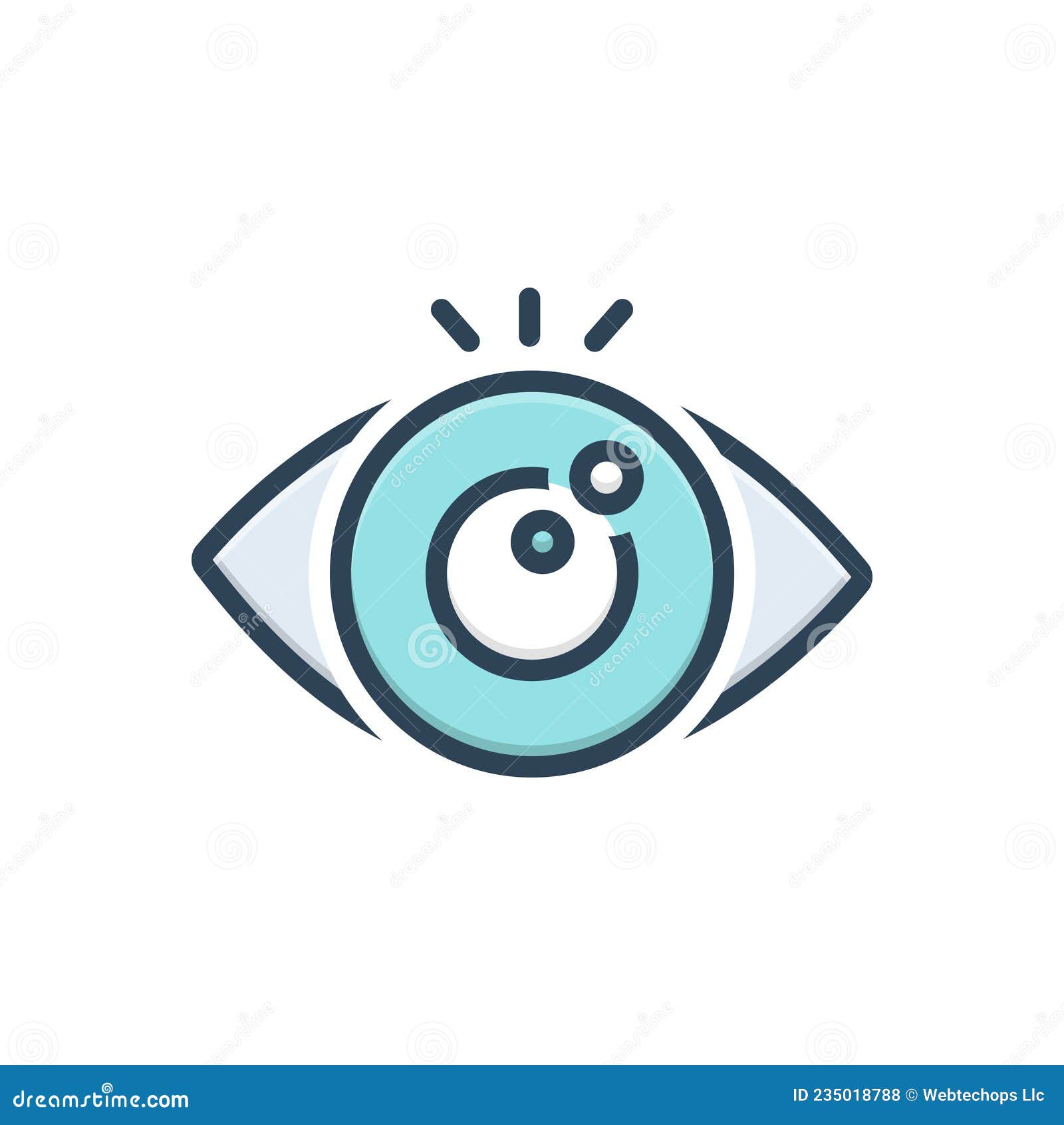 Color Illustration Icon for Eye Looking, Watch and Eyesight Stock ...