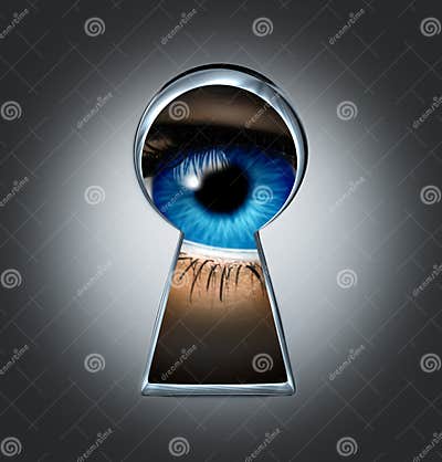 Eye Looking through a Keyhole Stock Illustration - Illustration of ...