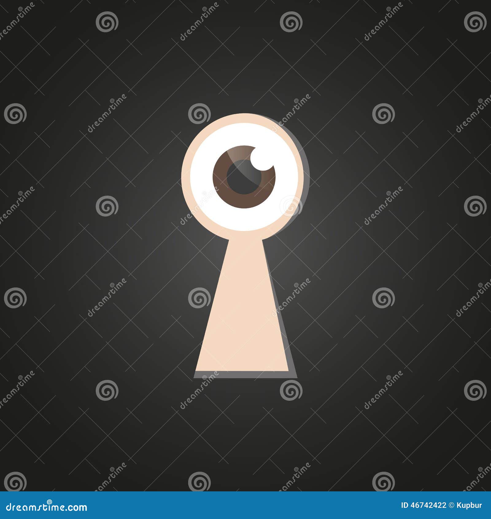 Eye Looking through Keyhole Stock Vector - Illustration of looking ...