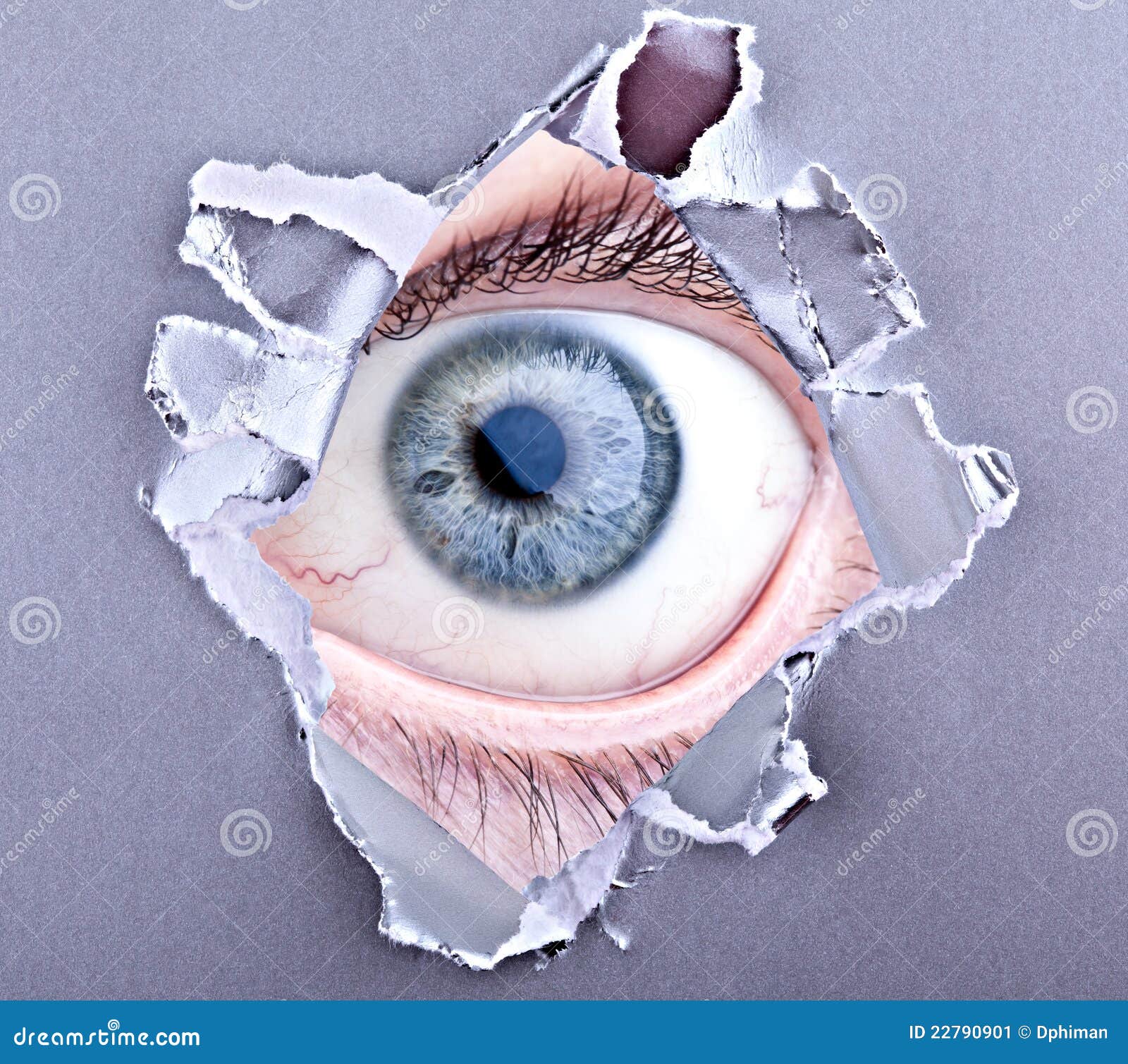 Eye Looking through Torn Gap Stock Image - Image of textured, pupil ...