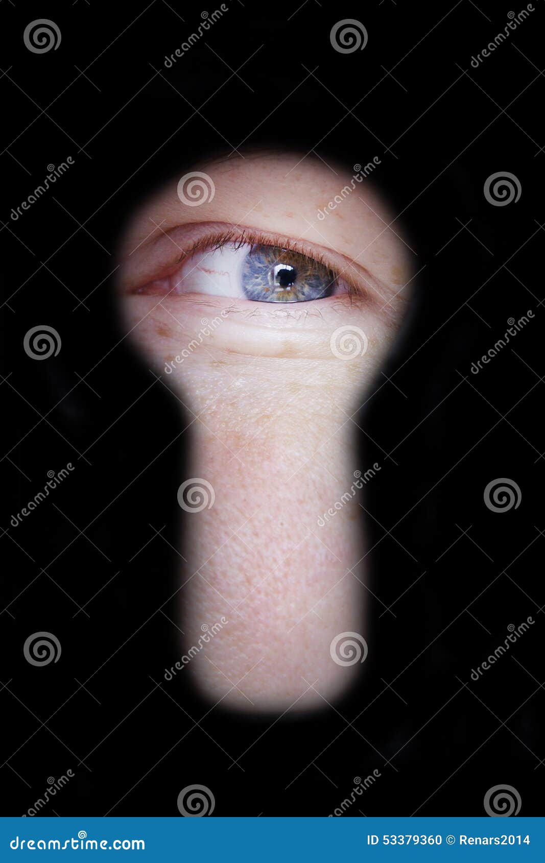 Eye Looking at You through Door Keyhole Stock Photo - Image of person ...