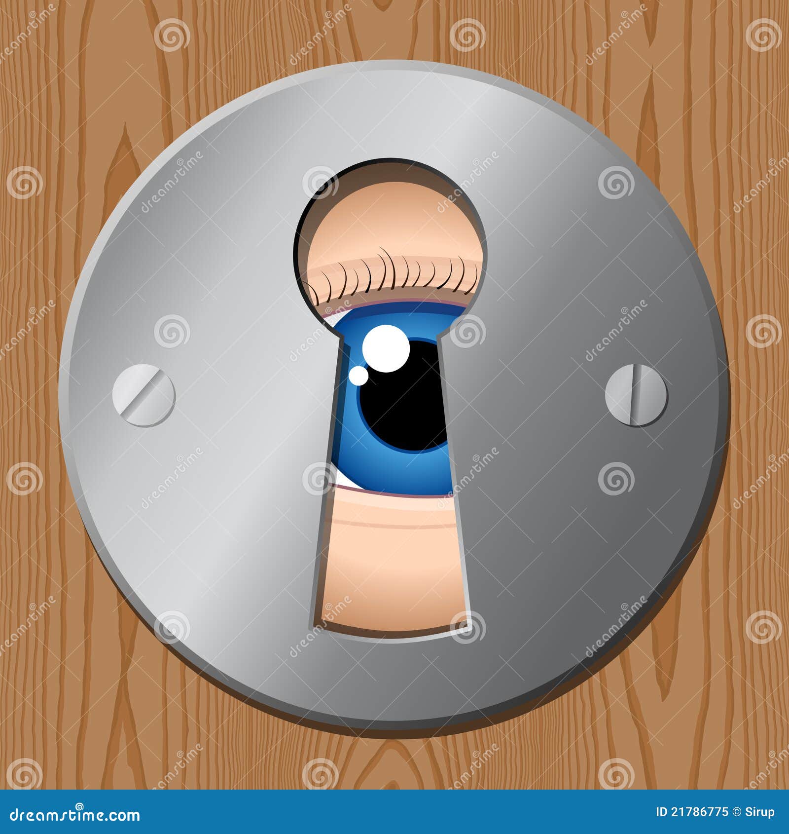 Eye Looks through Keyhole â€“ Peeping Stock Vector - Illustration of ...