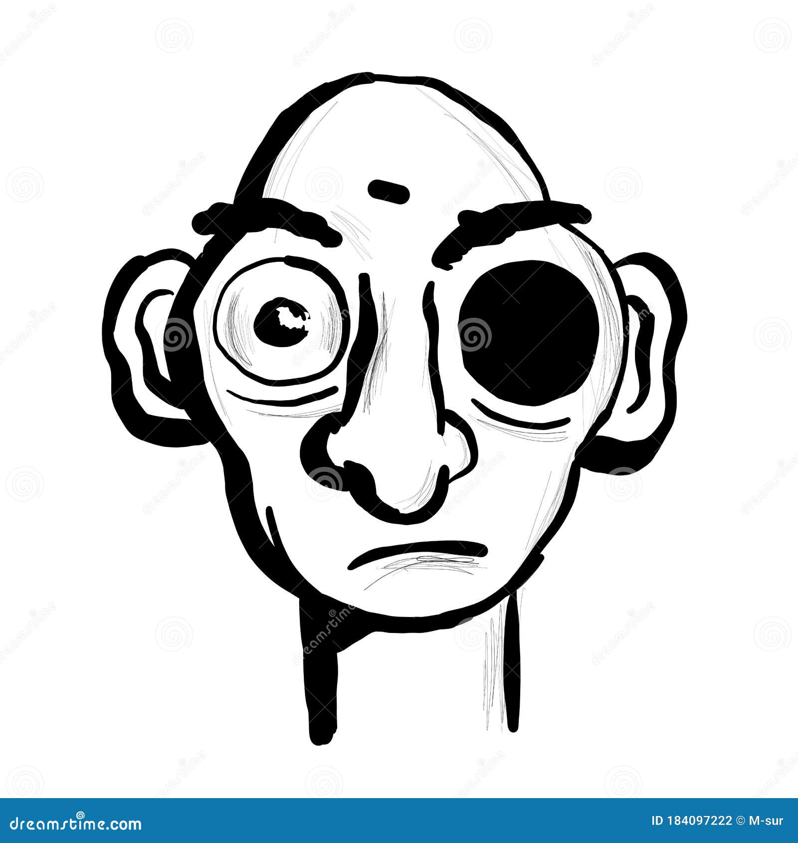 Eye Loss - Man Has Empty Black Hole instead of Missing Eye Stock Vector ...