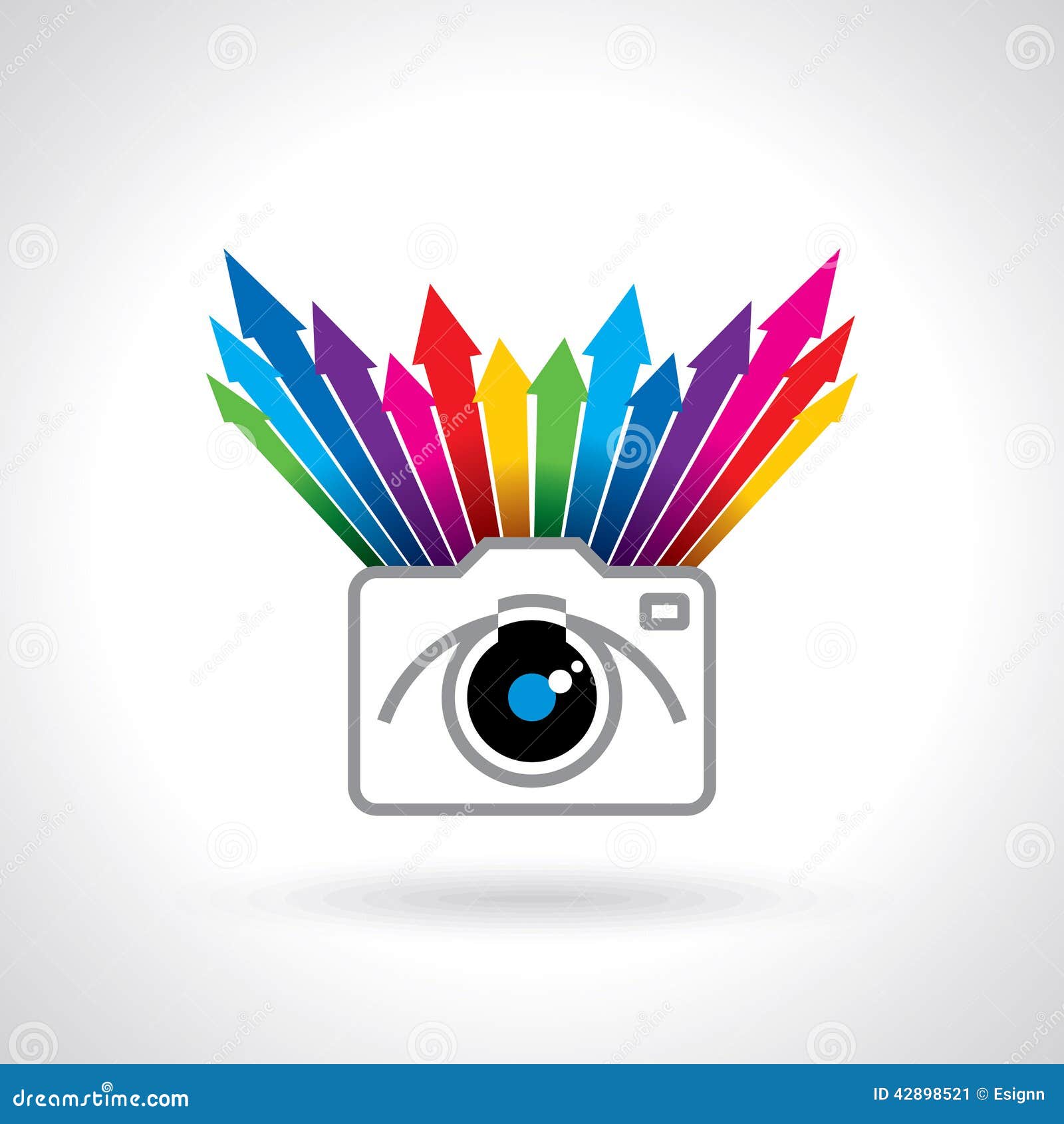 The Eye Made of Camera Lens with the Diaphragm Shutter and Arrows ...