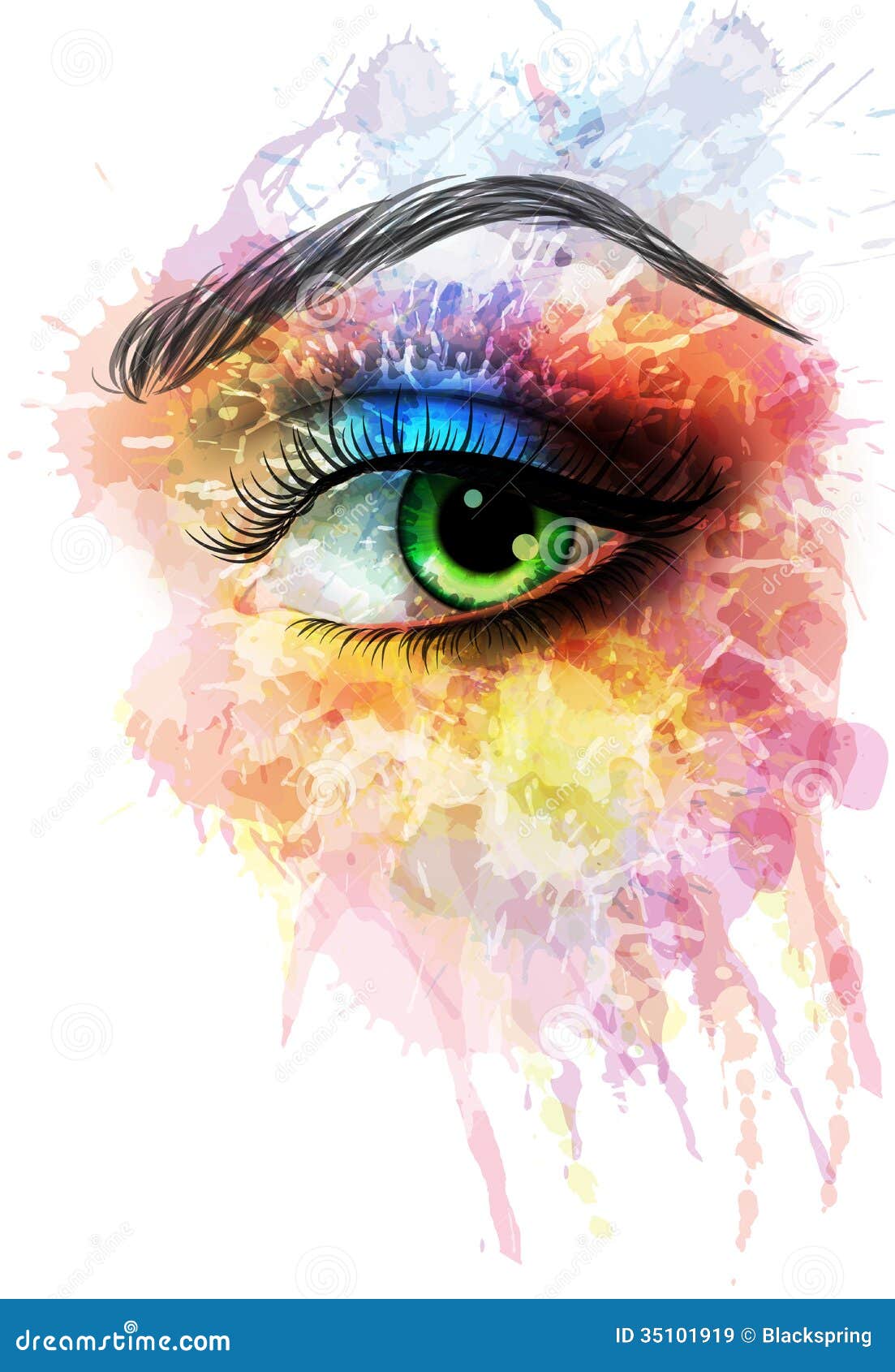 Eye Made of Colorful Splashes Stock Vector - Illustration of splash ...