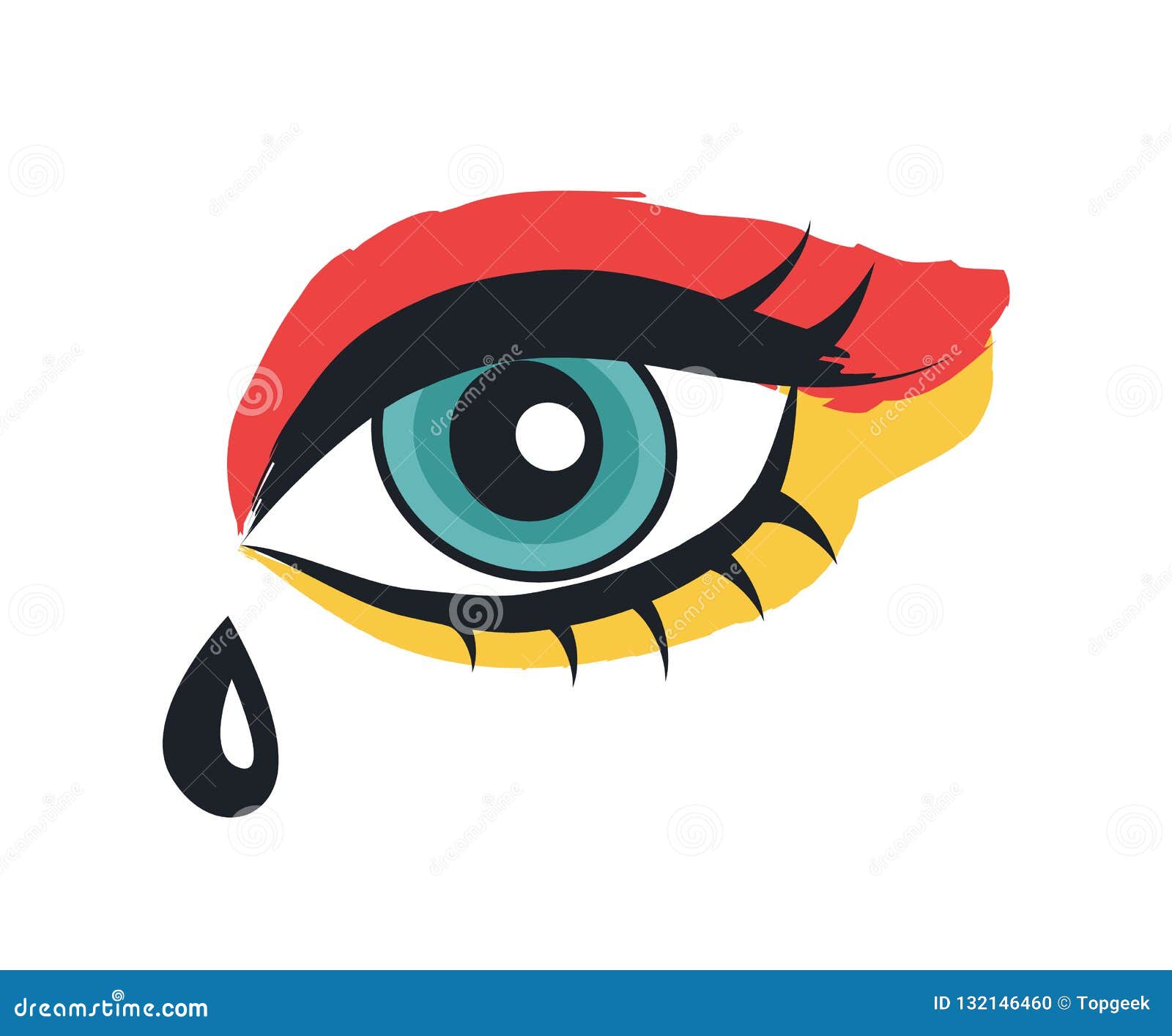 Eye with Makeup Rock Theme Vector Illustration Stock Vector ...