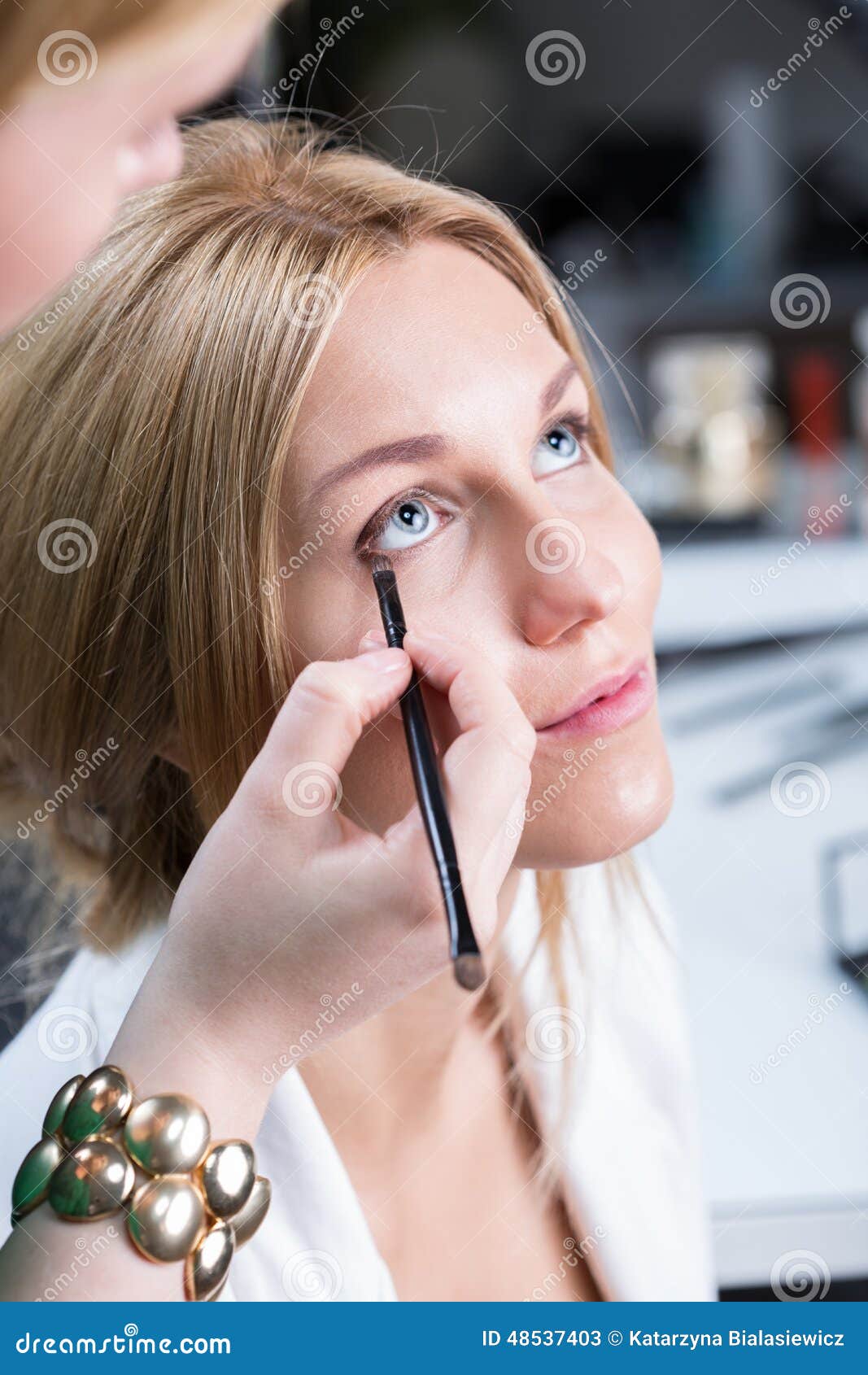 Eye makeup stock image. Image of cosmetic, stylist, making - 48537403