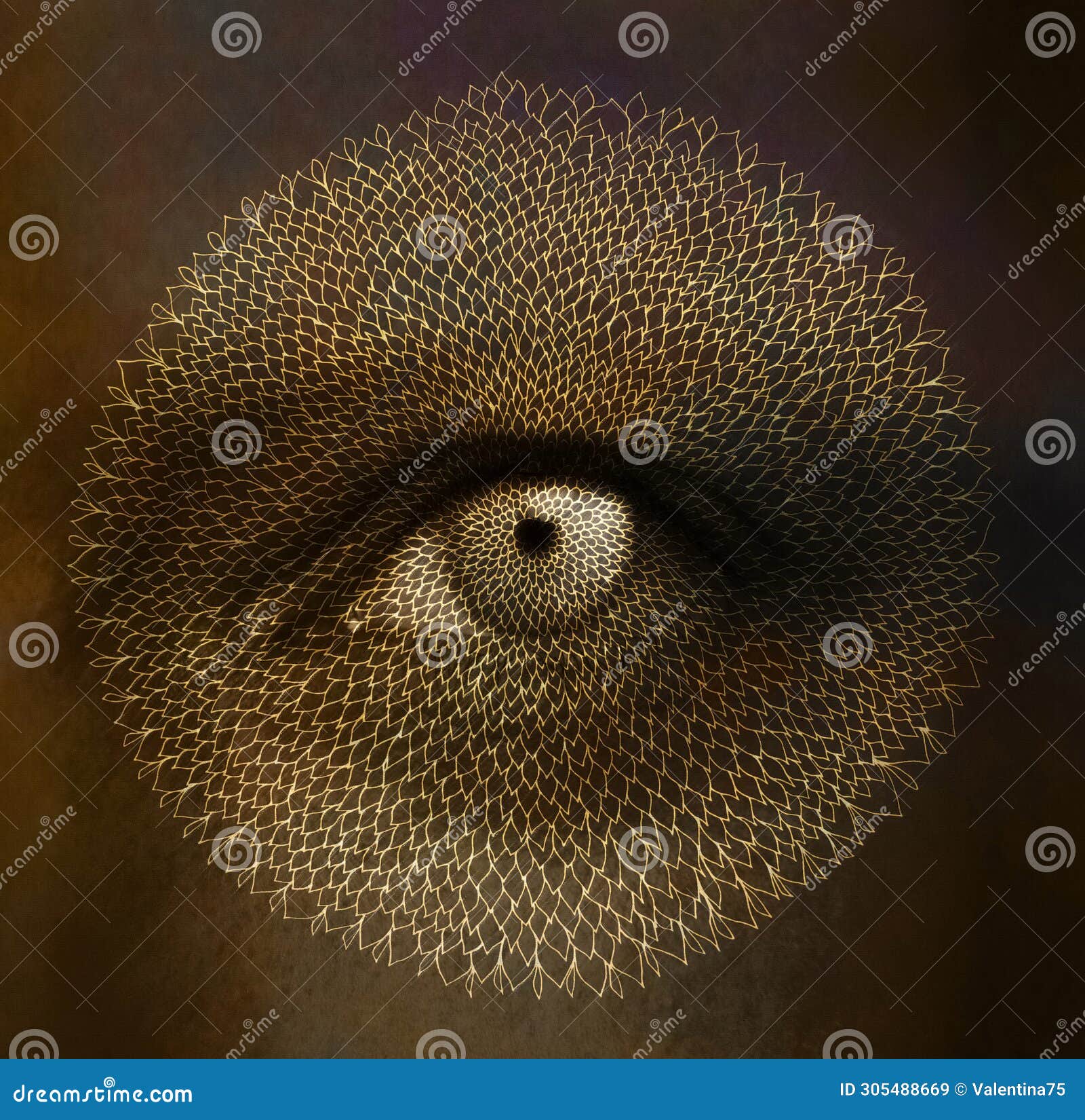 Eye Mandale Design with a Snake Effect Stock Illustration ...