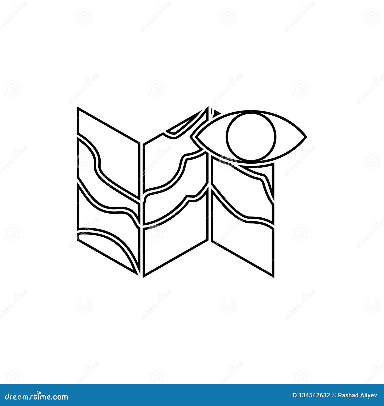 Eye and Map Icon. Element of Web for Mobile Concept and Web Apps Icon ...