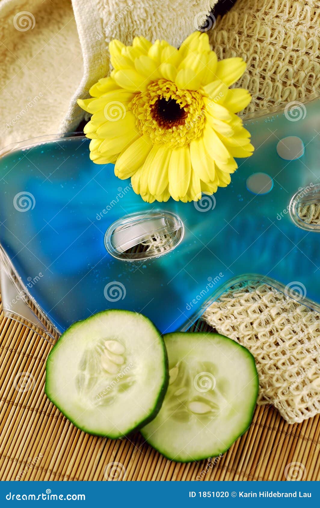 Eye Mask and Flower for Spa Stock Photo - Image of cucumber, nature ...