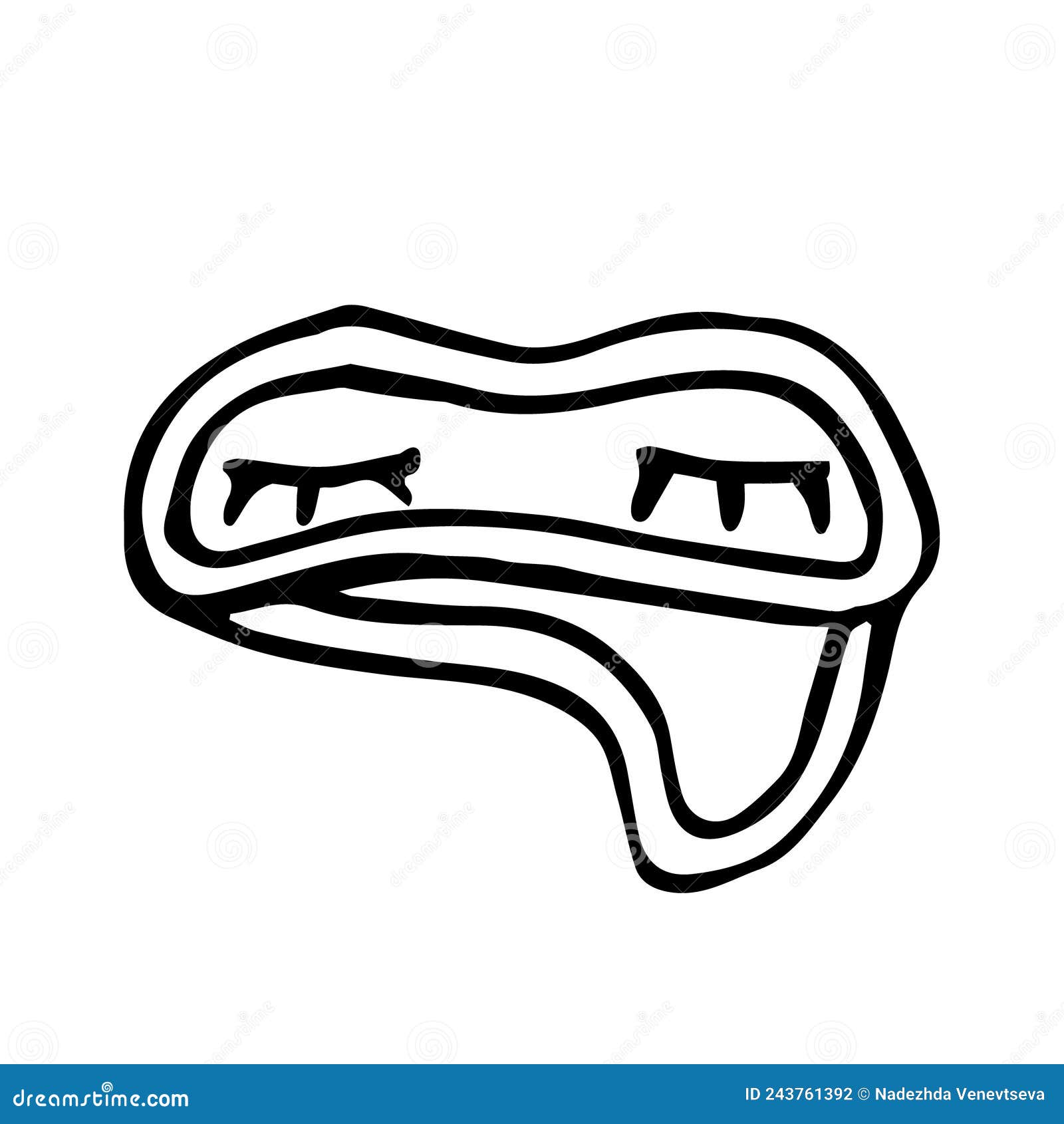 An Eye Mask for Sleeping in a Doodle Style on a White Background is ...