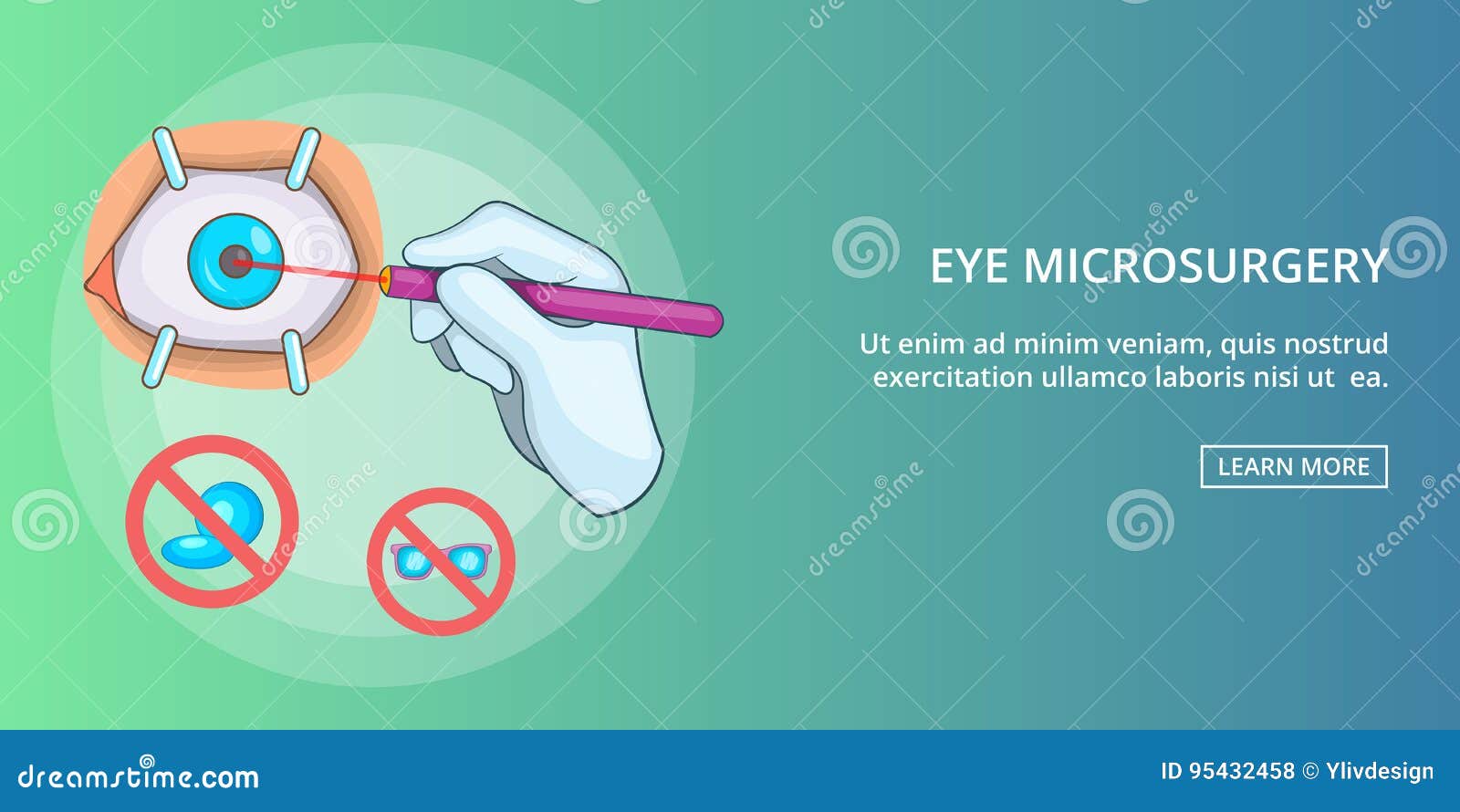 Eye Microsurgery Banner Horizontal, Cartoon Style Stock Vector ...