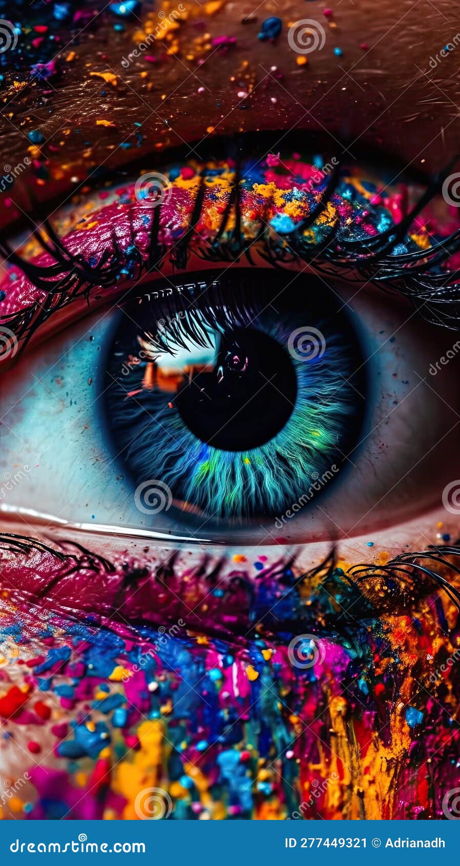 Eye in a Multicolor Environment Stock Illustration - Illustration of ...