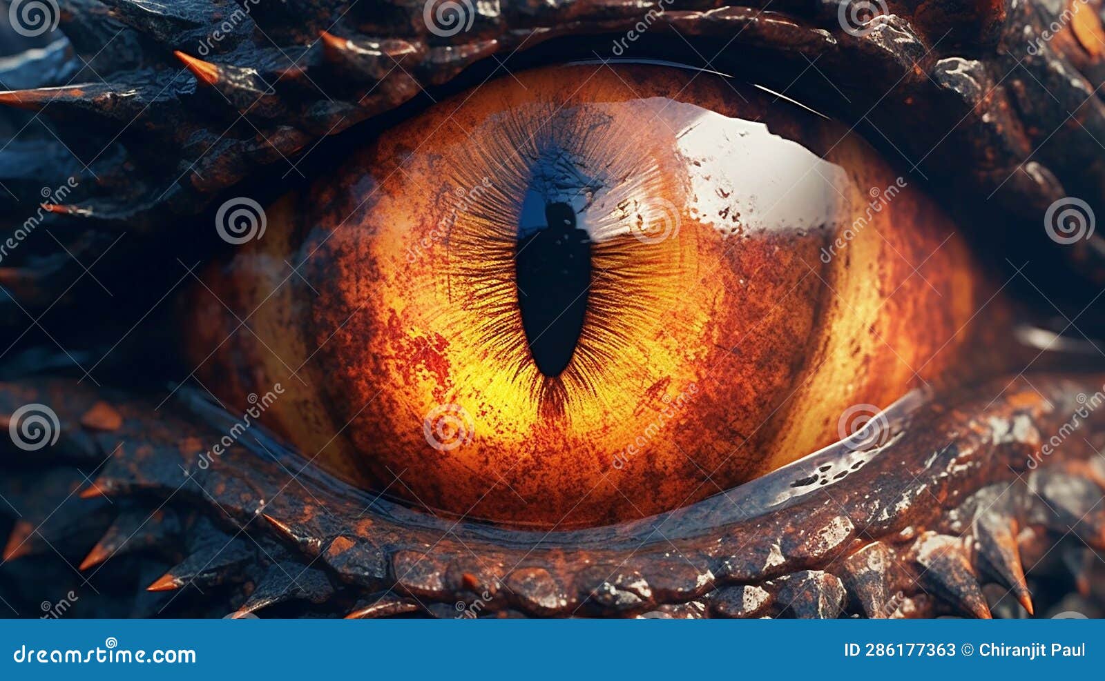 Eye of Mythological Dragon on Fire Stock Illustration - Illustration of ...
