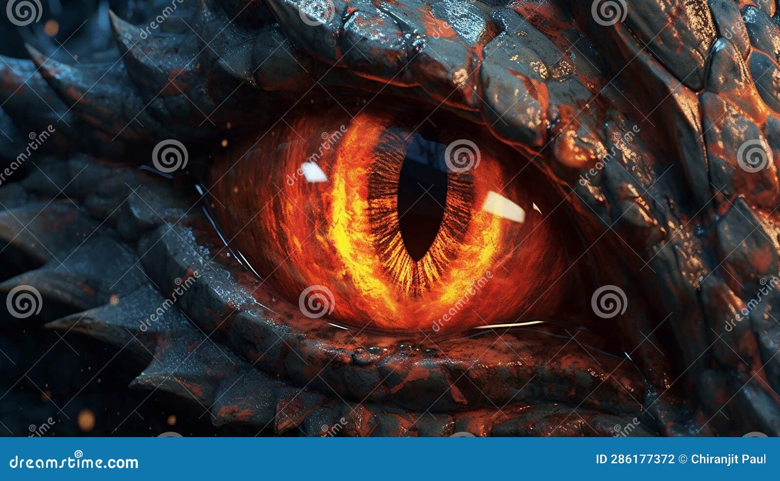 Eye of Mythological Dragon on Fire Stock Illustration - Illustration of ...