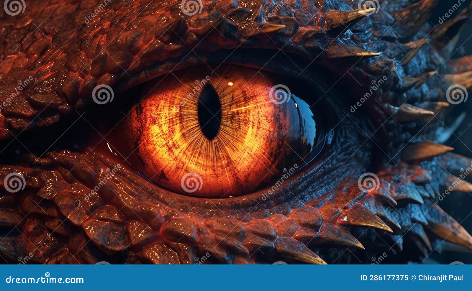 Eye of Mythological Dragon on Fire Stock Illustration - Illustration of ...