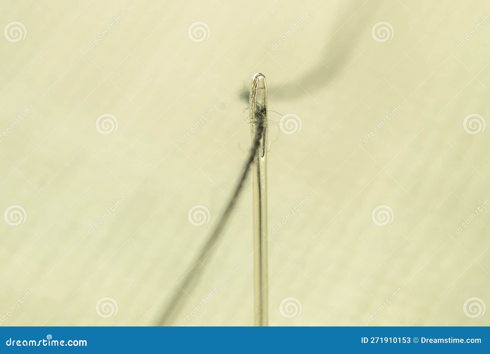 The Eye of a Needle with a Thread Close-up Stock Image - Image of tool ...