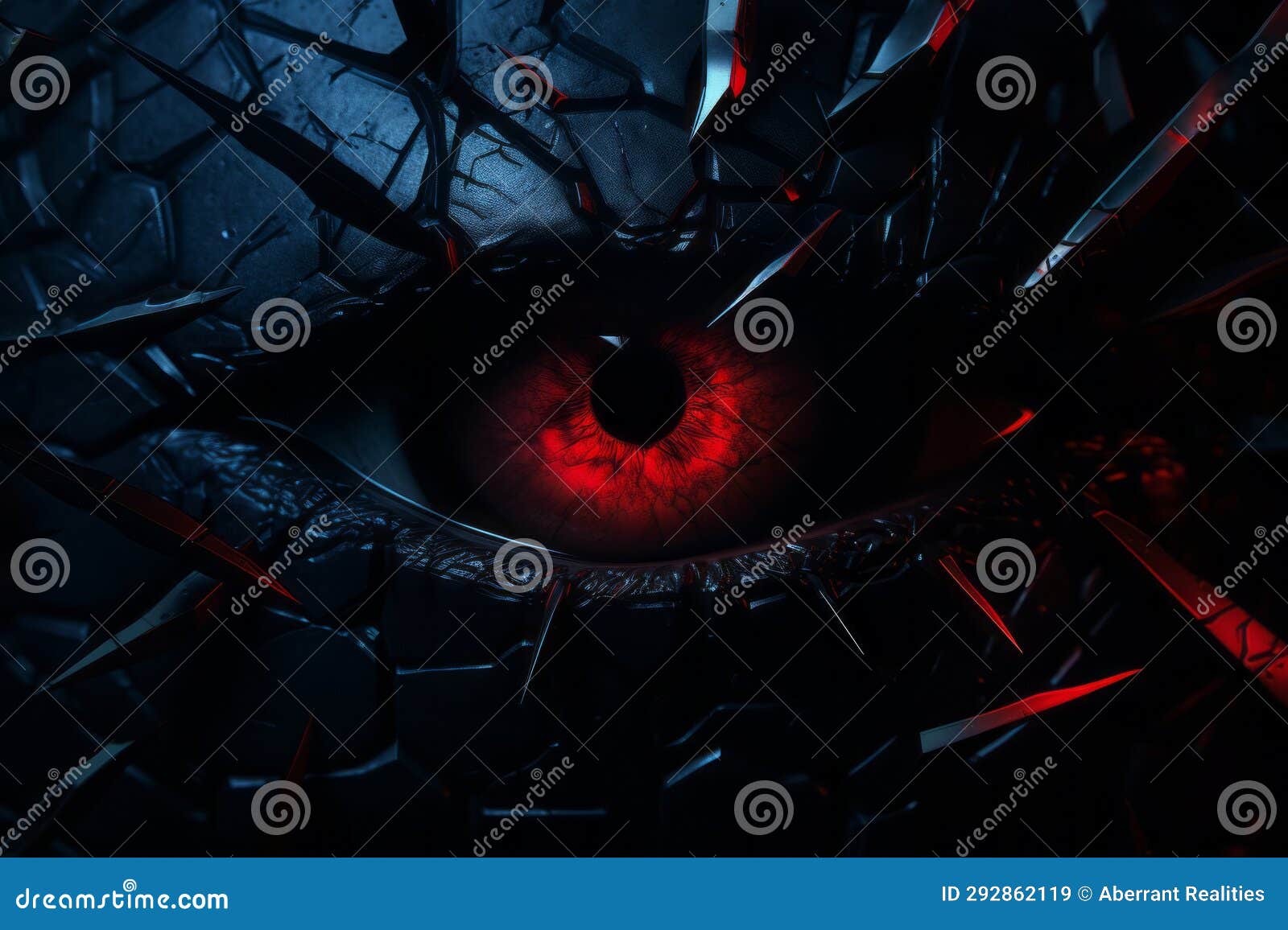 Evil Red Gaze Abstract Dark Monster Background Stock Illustration ...
