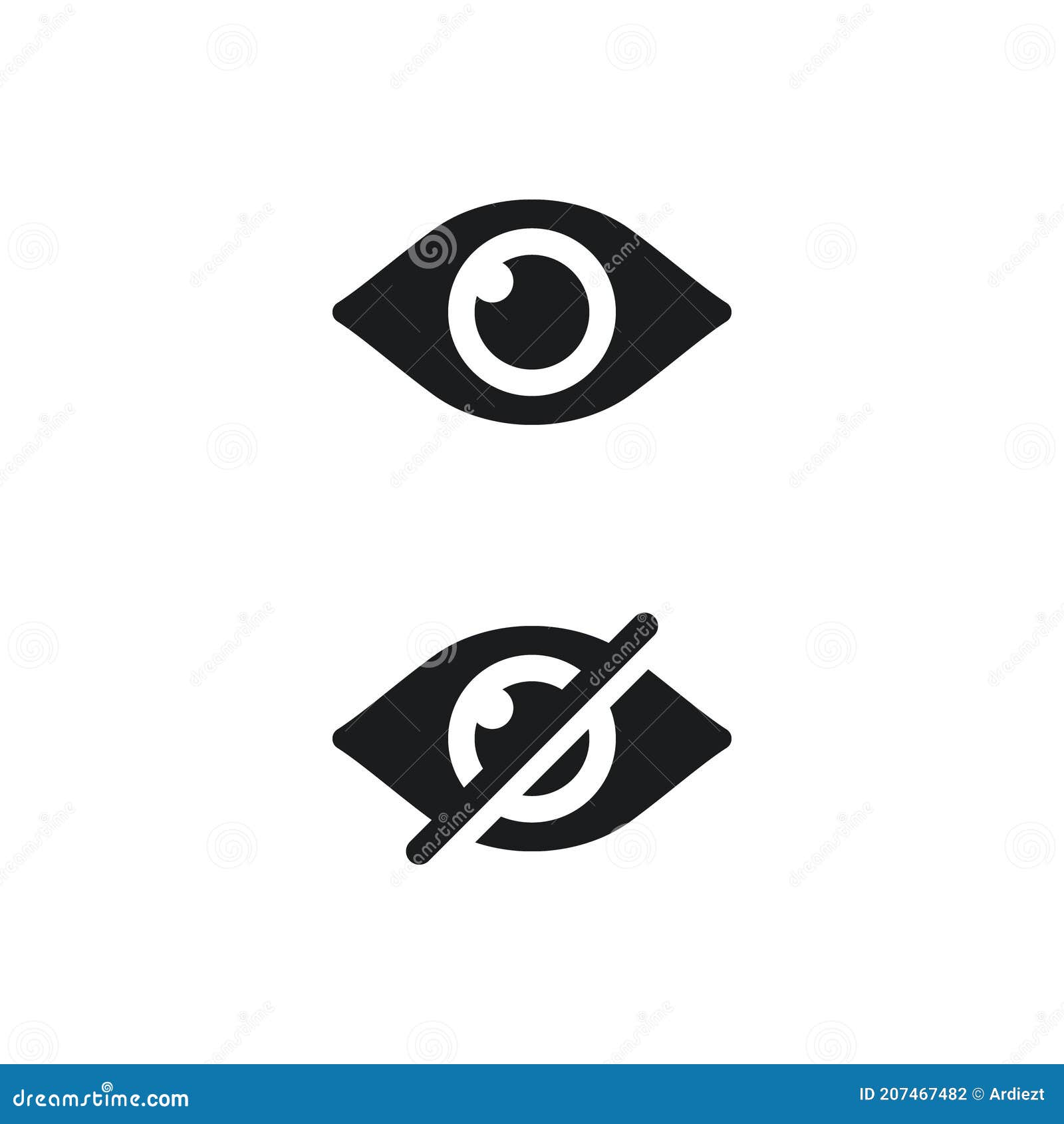 Eye and No View Icon Vector Illustration Stock Vector - Illustration of ...