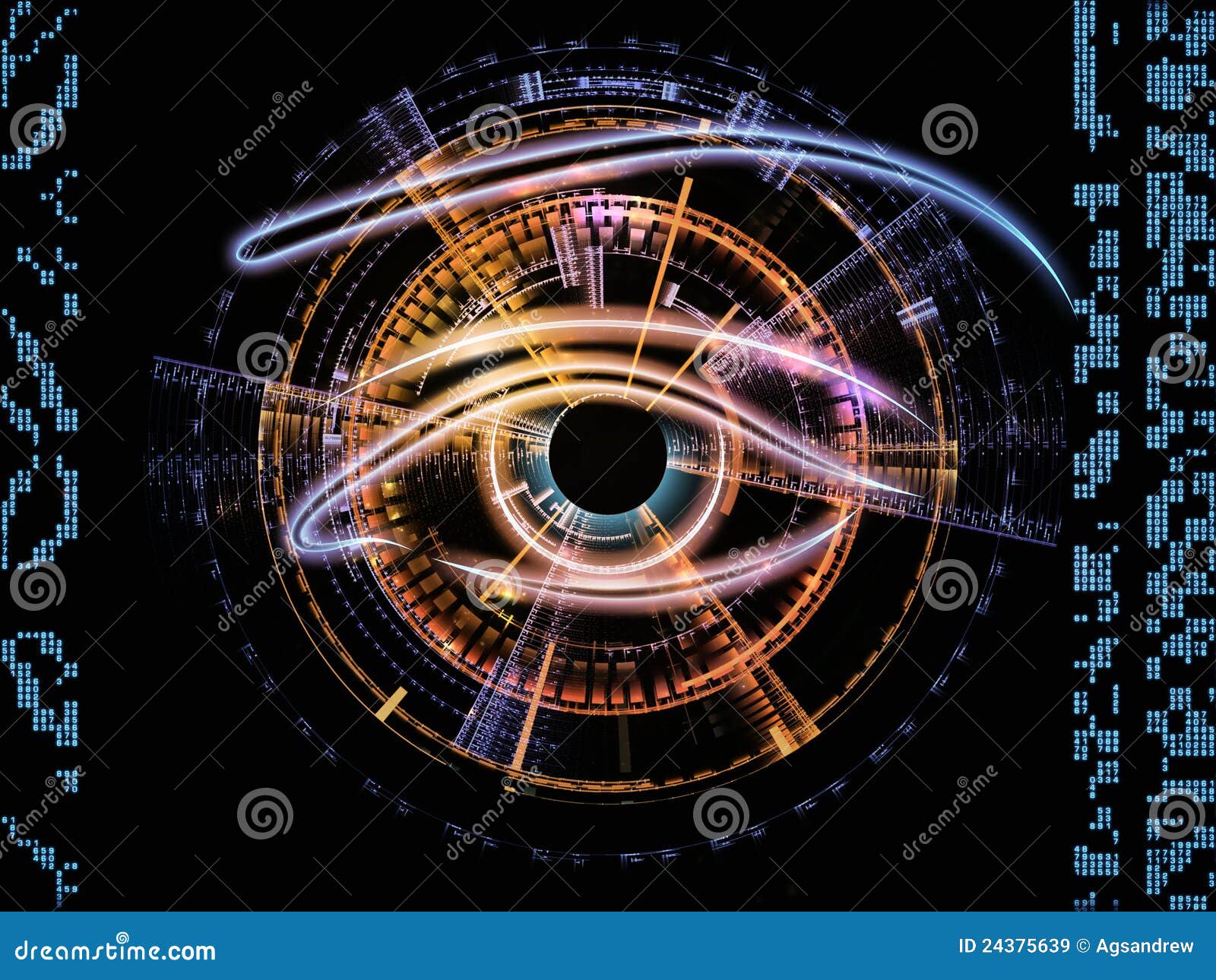 Eye of numbers stock illustration. Illustration of concept - 24375639