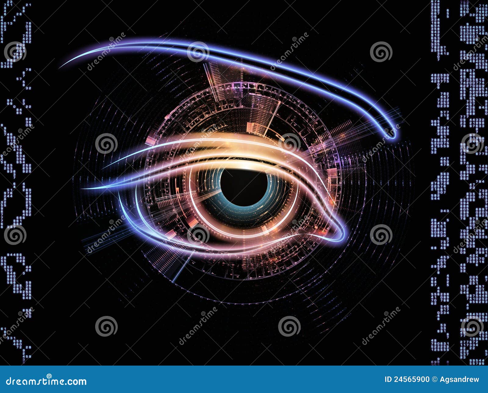 Eye of numbers stock illustration. Illustration of intelligence - 24565900