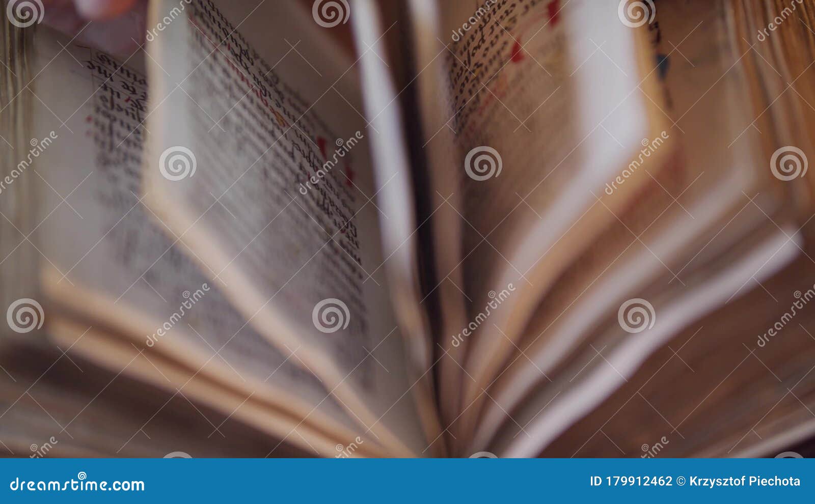 Open Book in Retro Style, Close To the Camera Shot from the Front ...