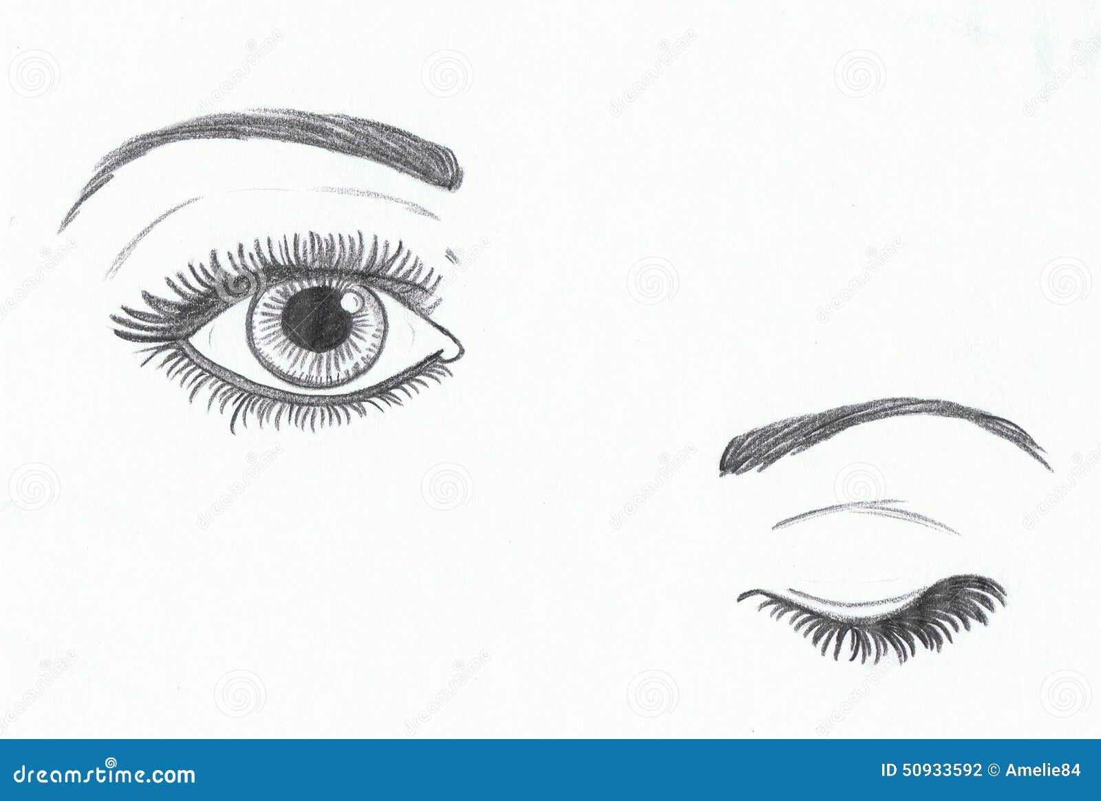 Eye open and closed eye stock illustration. Illustration of pupil ...