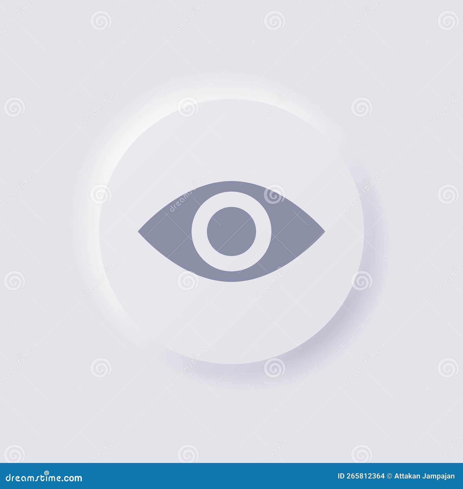 Eye Opener Button Icon, White Neumorphism Soft UI Design. Stock Vector ...