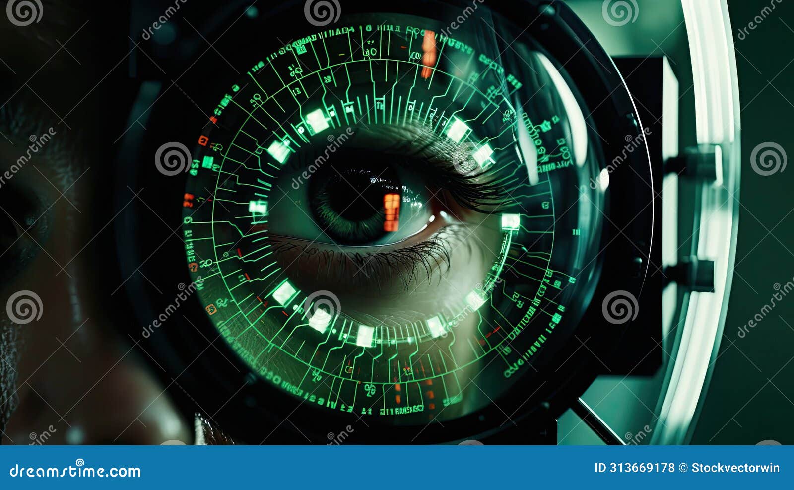 Eye optometry technology stock illustration. Illustration of system - 313669178