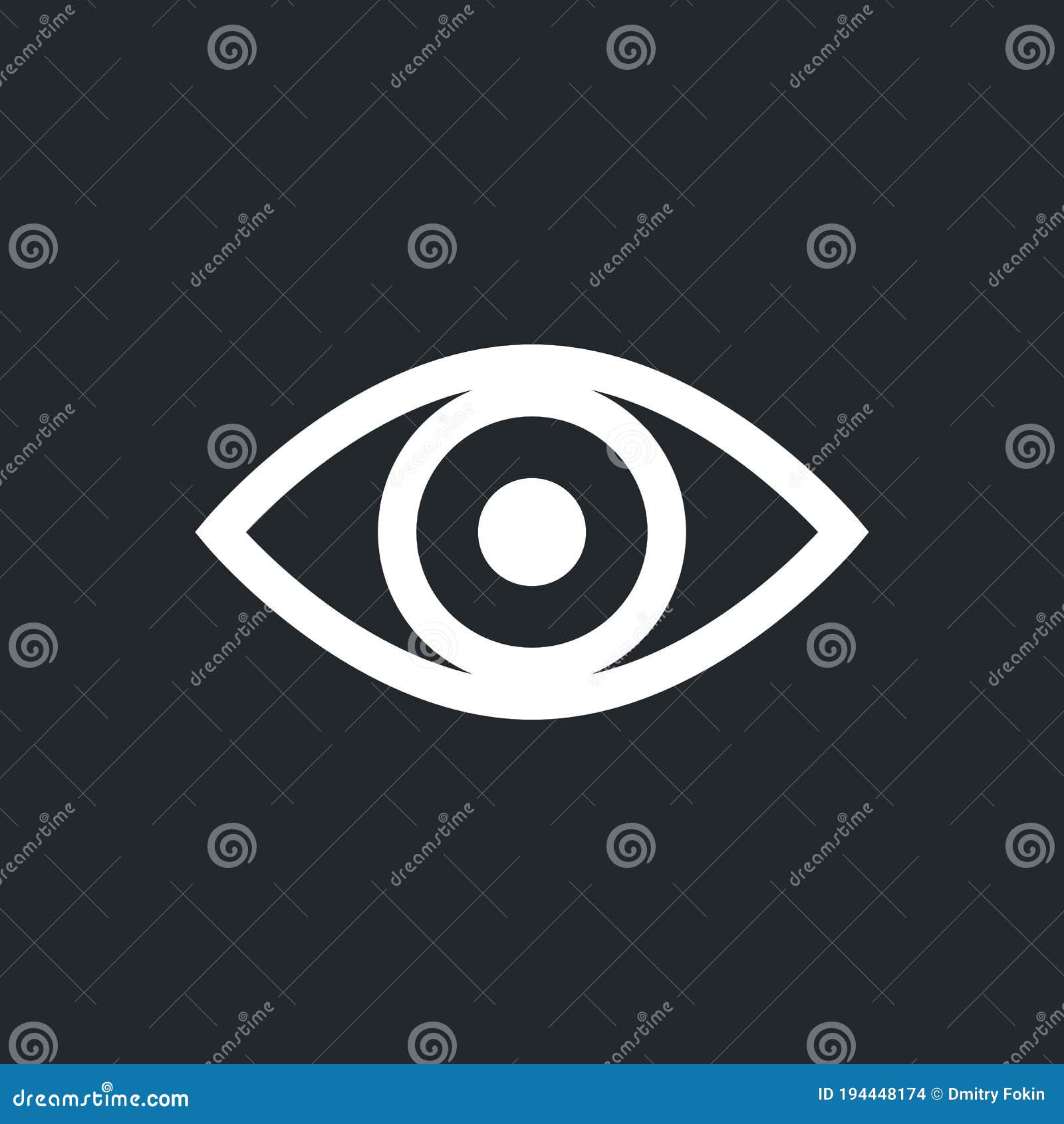 Eye Outline Icon, Flat Design Style, Vector Illustration Stock Vector ...