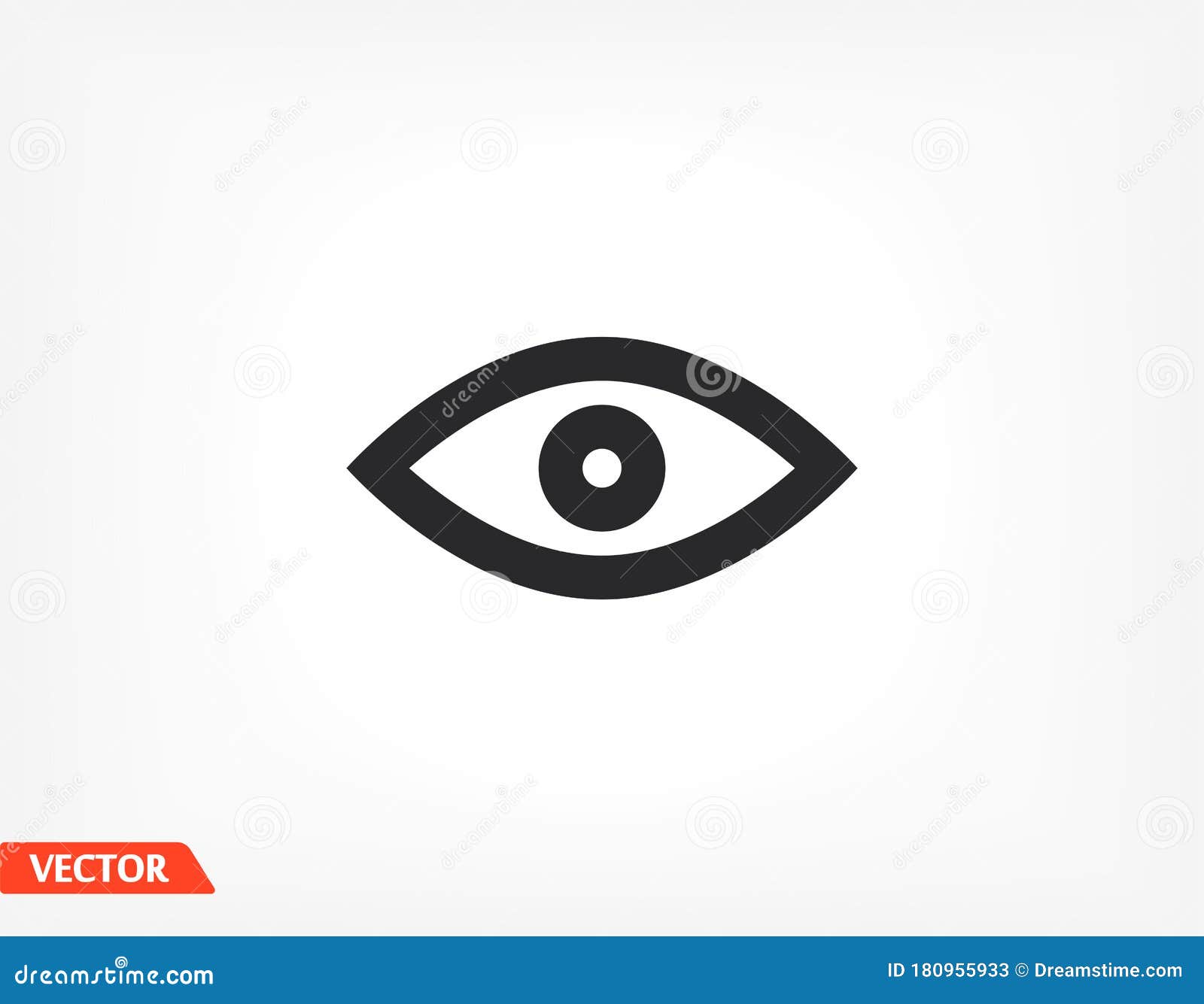 Eye Outline Line Icon Isolated on Beautiful Background. Eye Symbol for ...