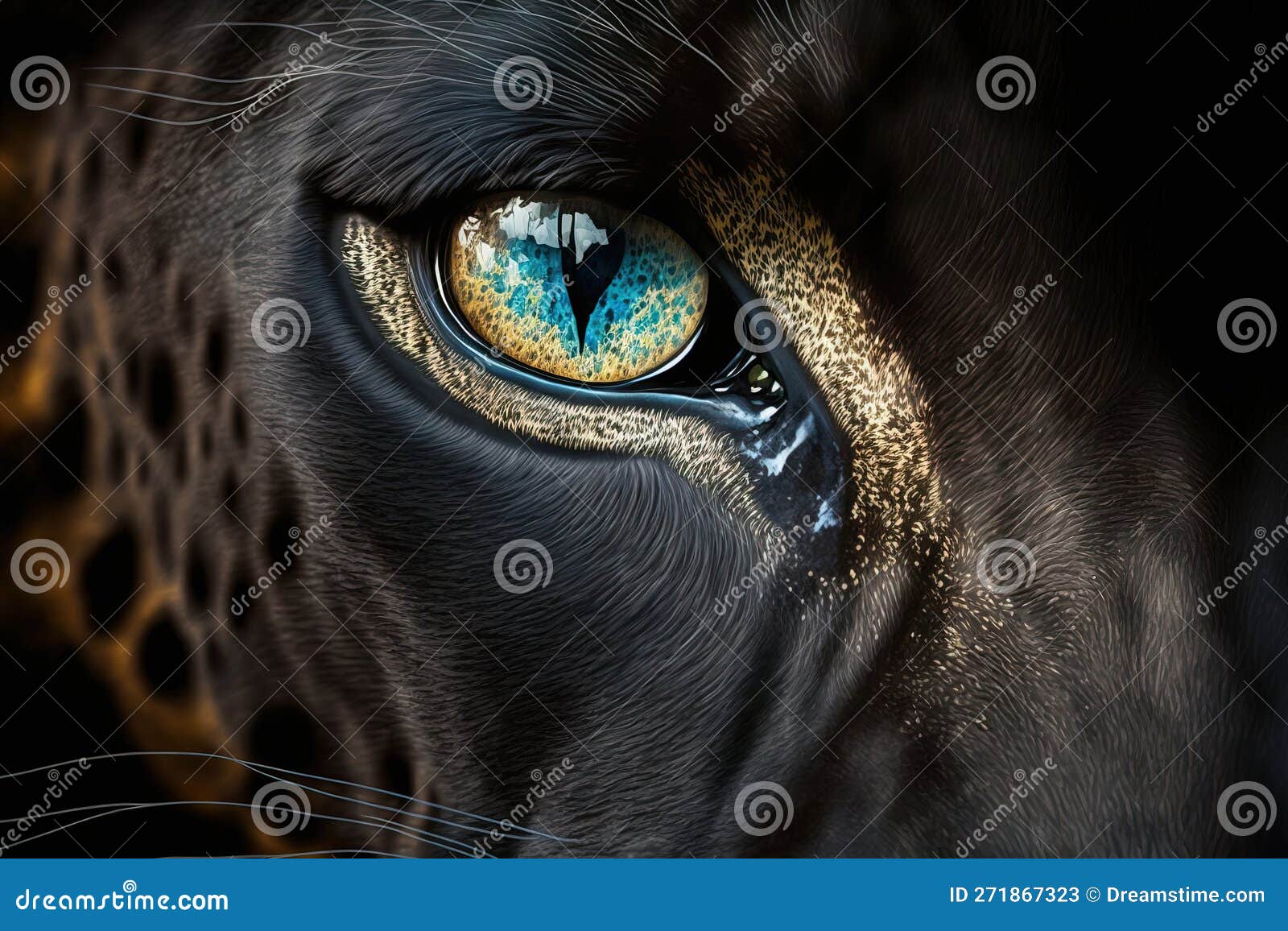 The eye of the panther stock illustration. Illustration of head - 271867323