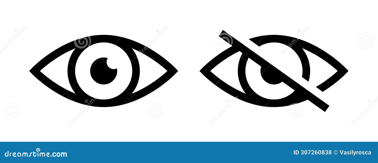 Hidden Visibility Icon, Eye With Restricted View Symbol, Eye Disease ...