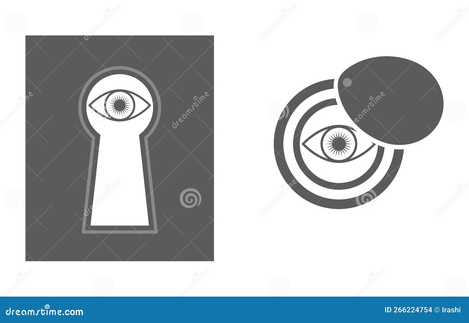 Eye in peephole stock vector. Illustration of concept - 266224754