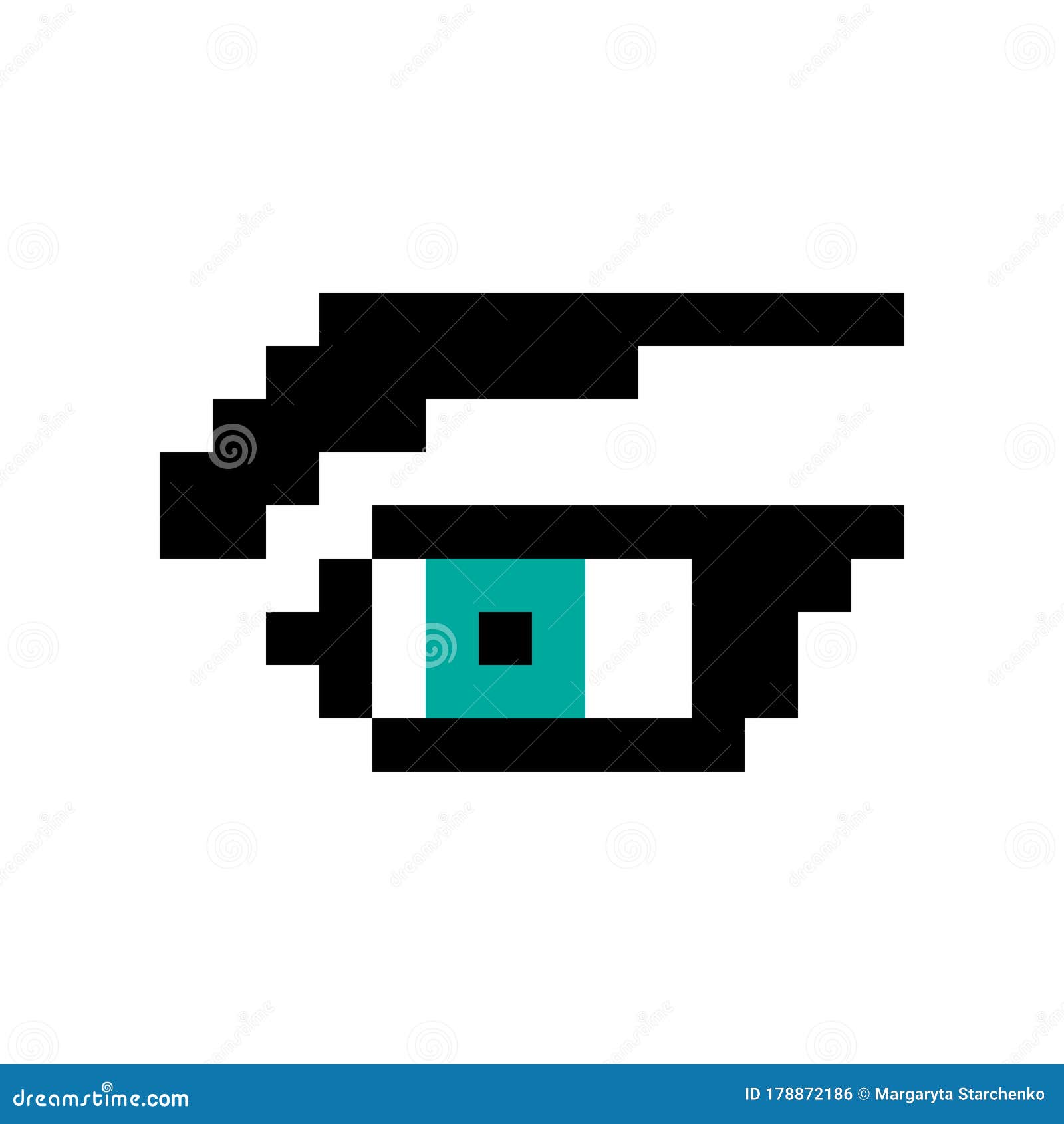 Eye pixel icon stock vector. Illustration of abstract - 178872186