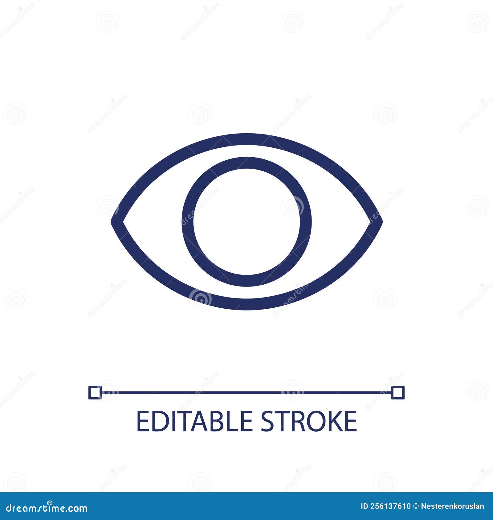 Eye Pixel Perfect Linear Ui Icon Stock Vector - Illustration of ...