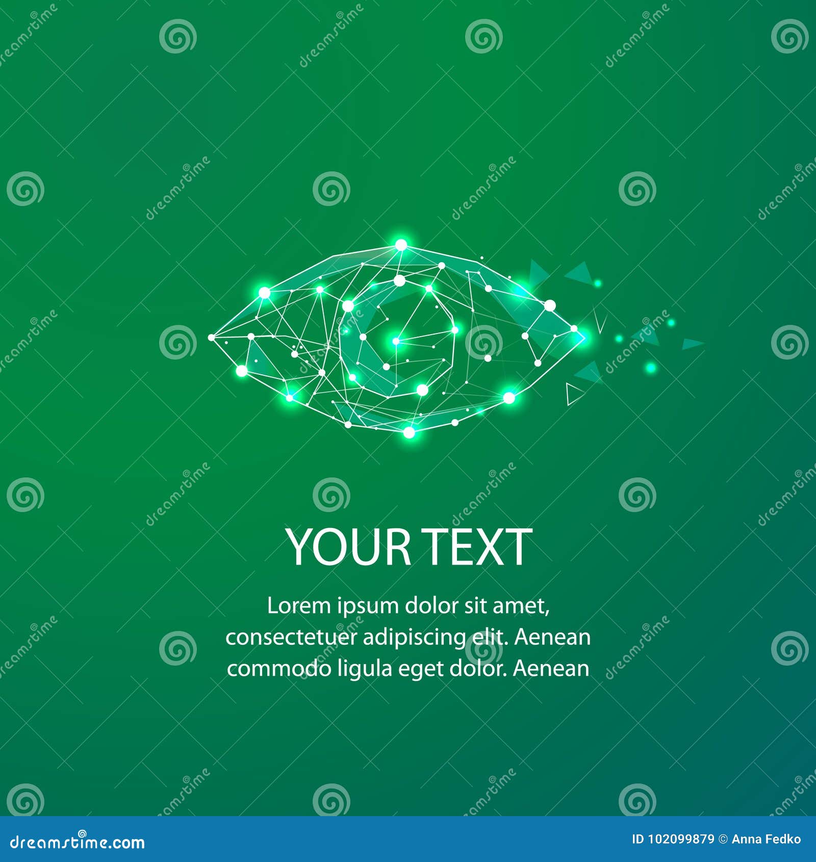 Eye with Polygon Line on Abstract Background. Polygonal Space Low Poly ...