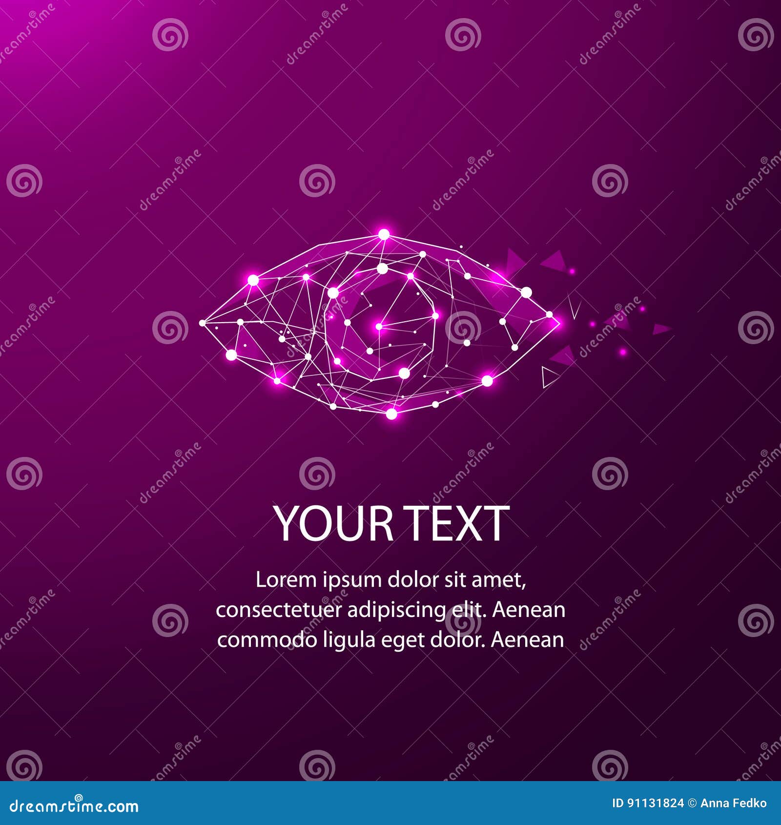 Eye with Polygon Line on Abstract Background. Polygonal Space Low Poly ...